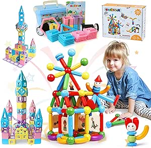 Amazon.com: MAGBLOCK Magnetic Sticks Blocks Tiles Construction Building, STEM Educational ...