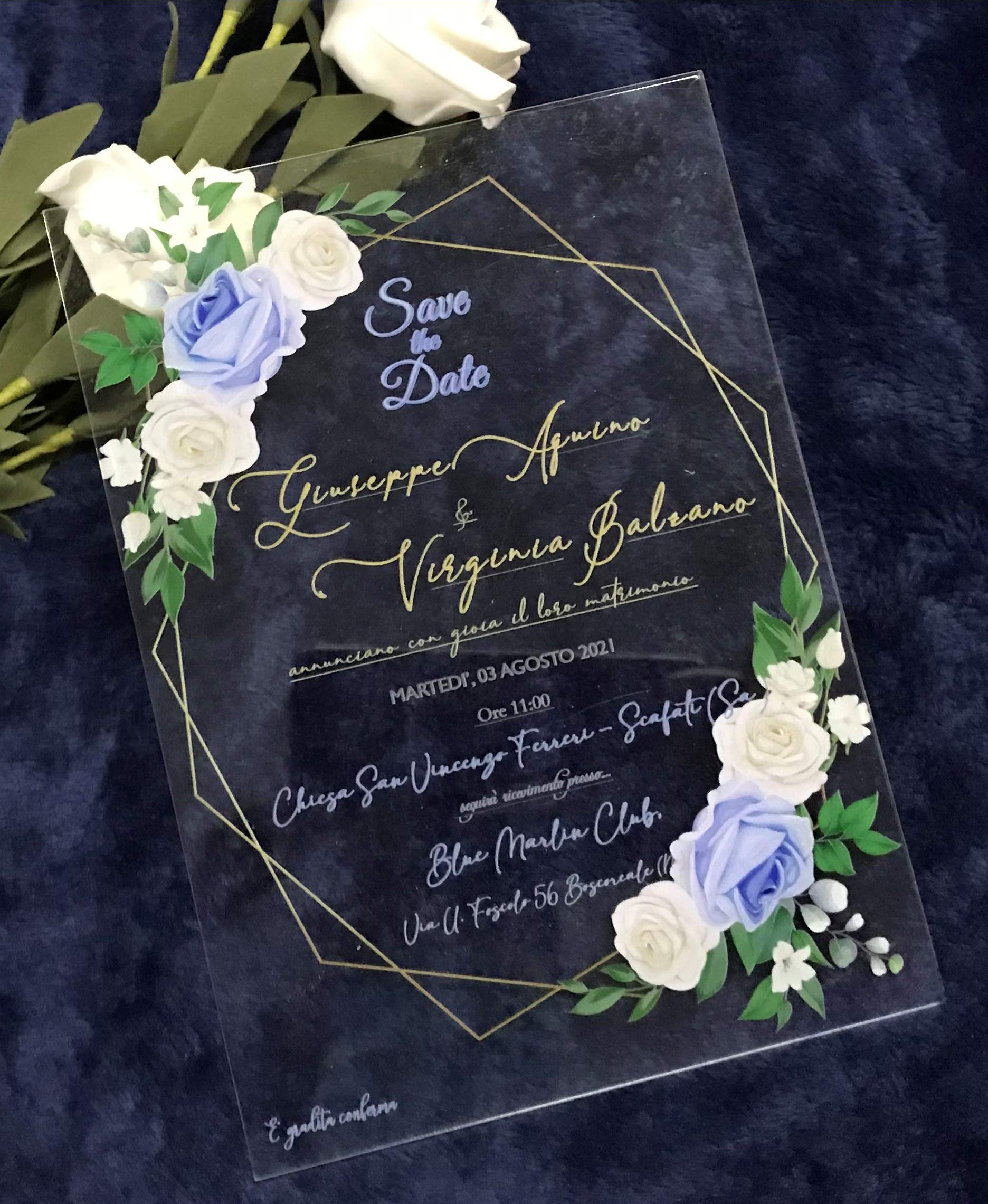 Buy Rose Acrylic Invitations,Acrylic Wedding Invitation,10pcs,Acrylic ...