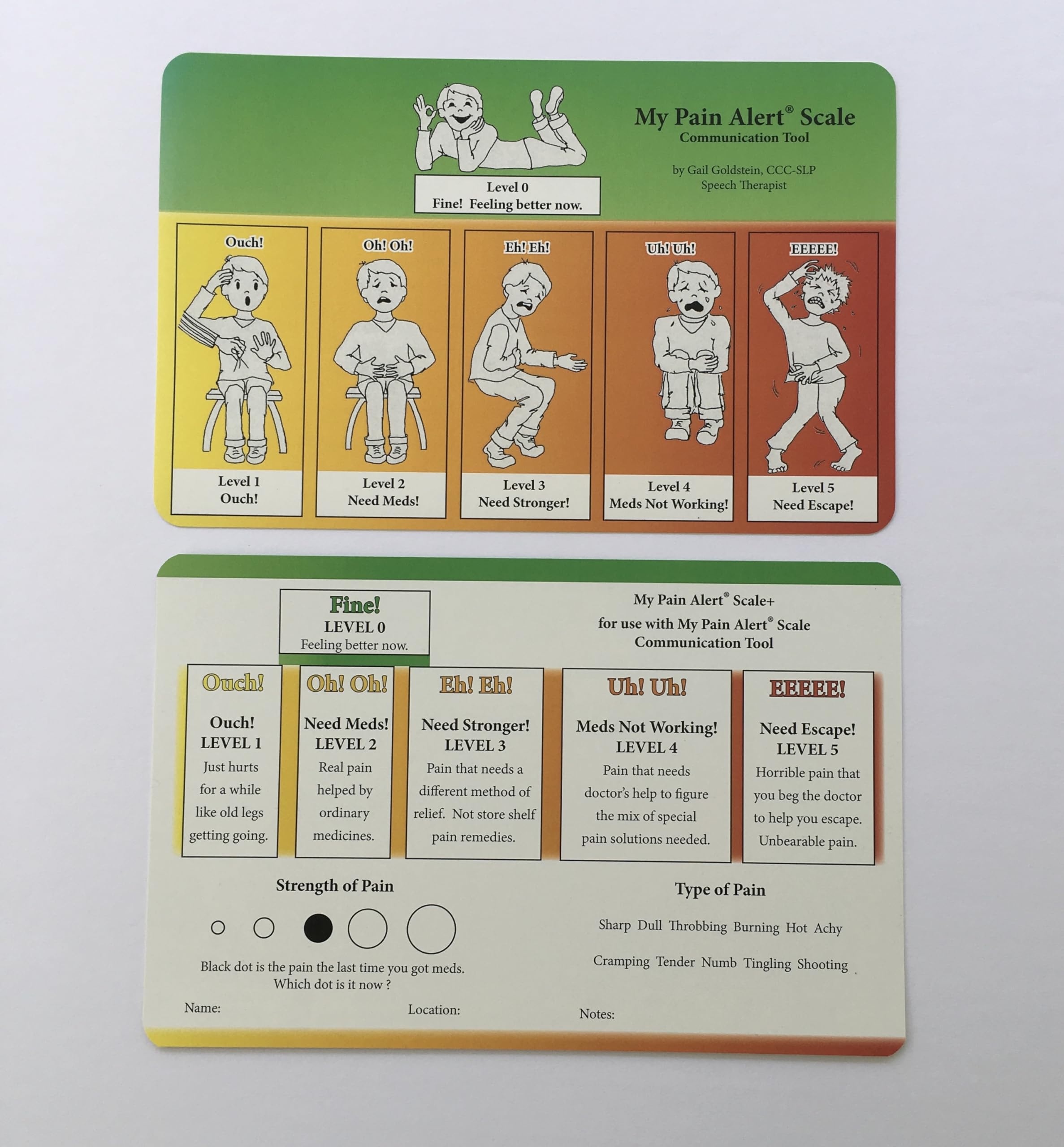 Amazon.com: My Pain Alert® Scale Card (1) Makes Telling Pain Care Needs ...