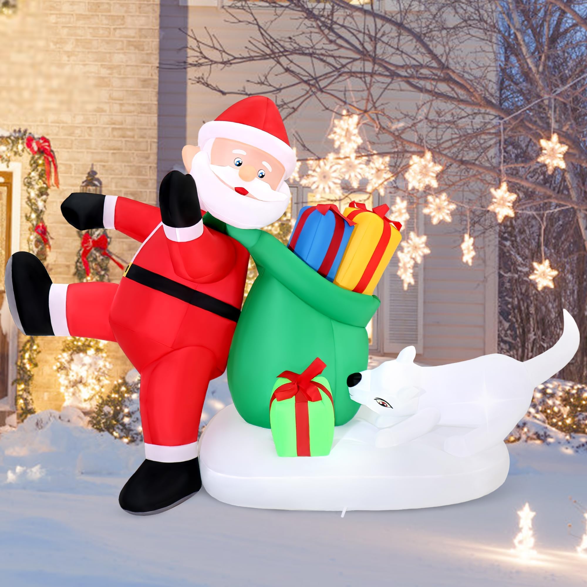 Amazon.com: 7FT Christmas Inflatable Outdoor Decoration Santa Claus ...