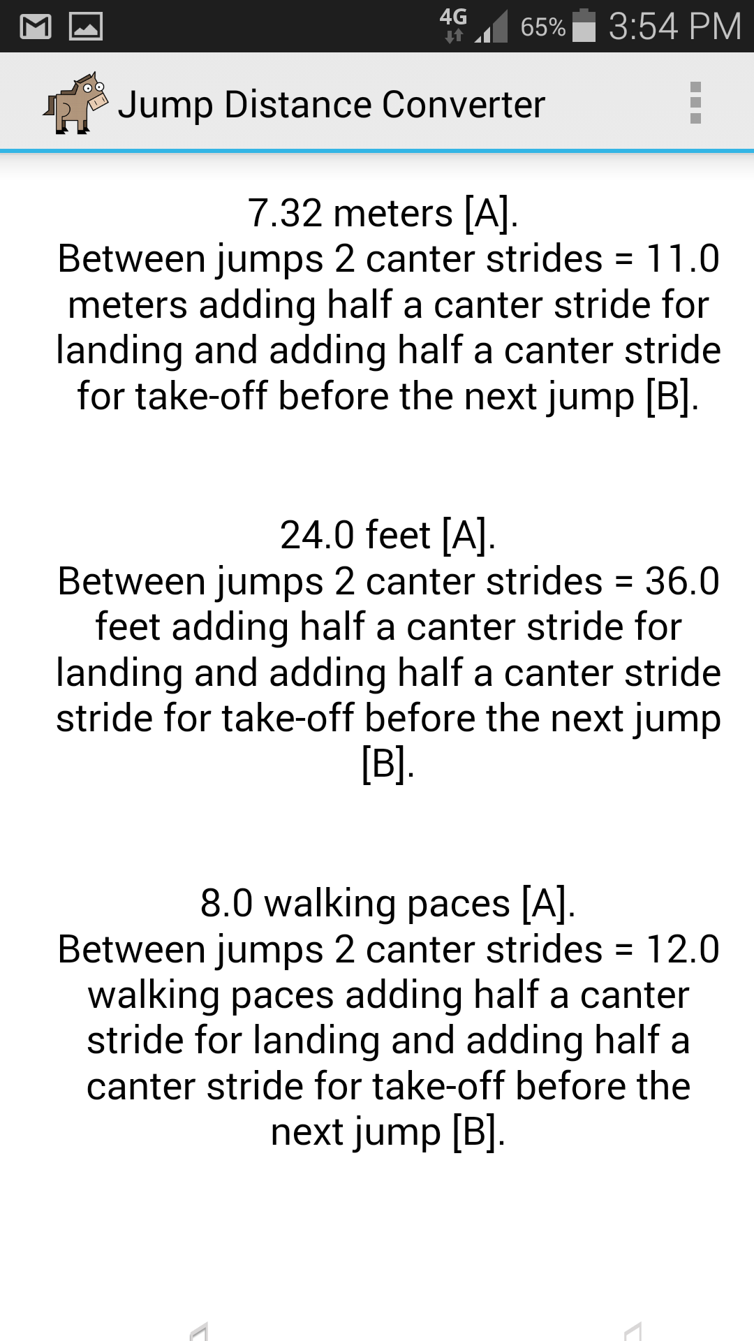 Show Jumping Distance Converter - App on the Amazon Appstore