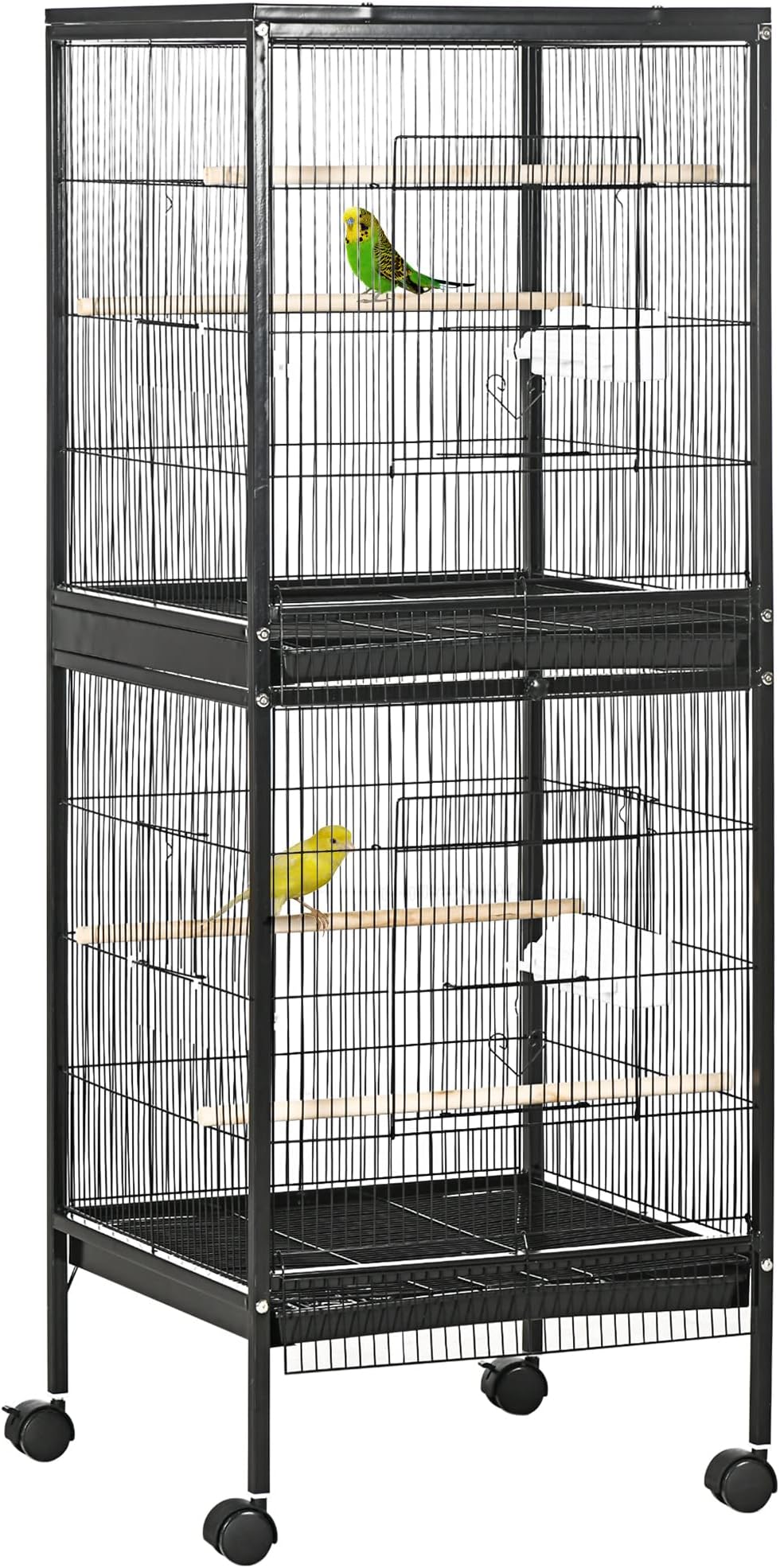 Amazon.com : Double Flight Bird Cage with Divider Color: Platinum ...