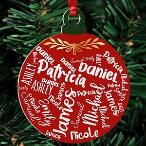 Amazon.com: Personalized Christmas Ornaments, Name Cloud Word Art ...