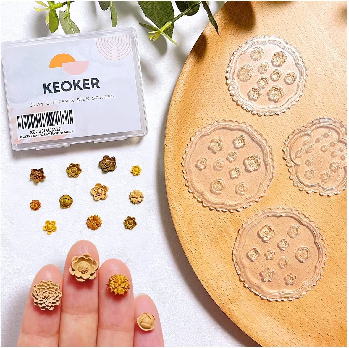 Amazon.com: Daisy Polymer Clay Molds - 13 Cavity Small Flower Polymer ...