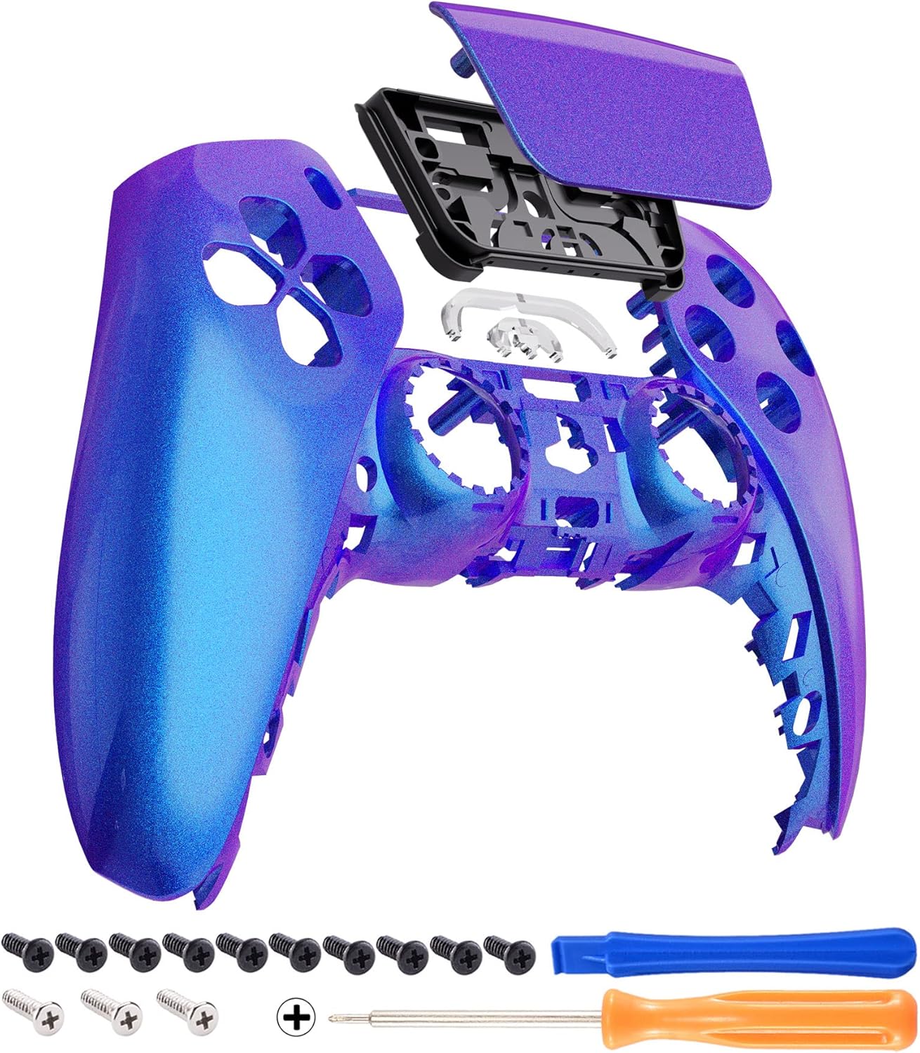 eXtremeRate Chameleon Purple Blue Touchpad Front Shell Compatible with ...