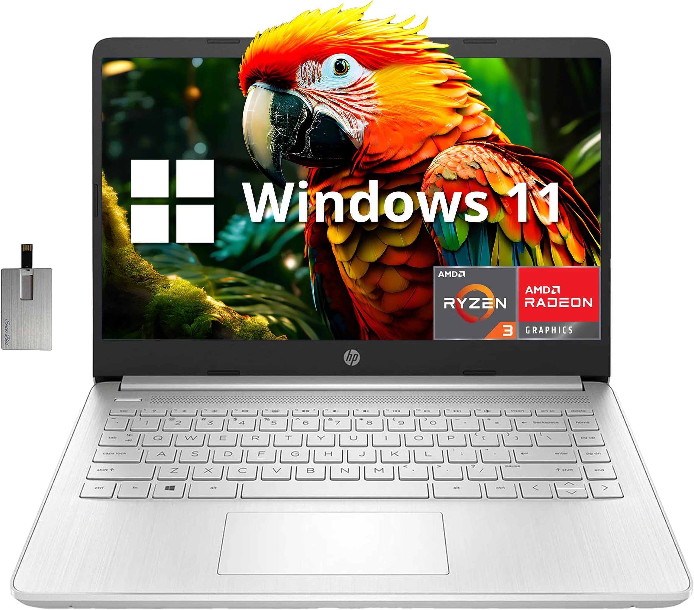 HP 14" FHD IPS Display Laptop, AMD Ryzen 3-3250U, 16GB RAM, 512GB PCIe ...