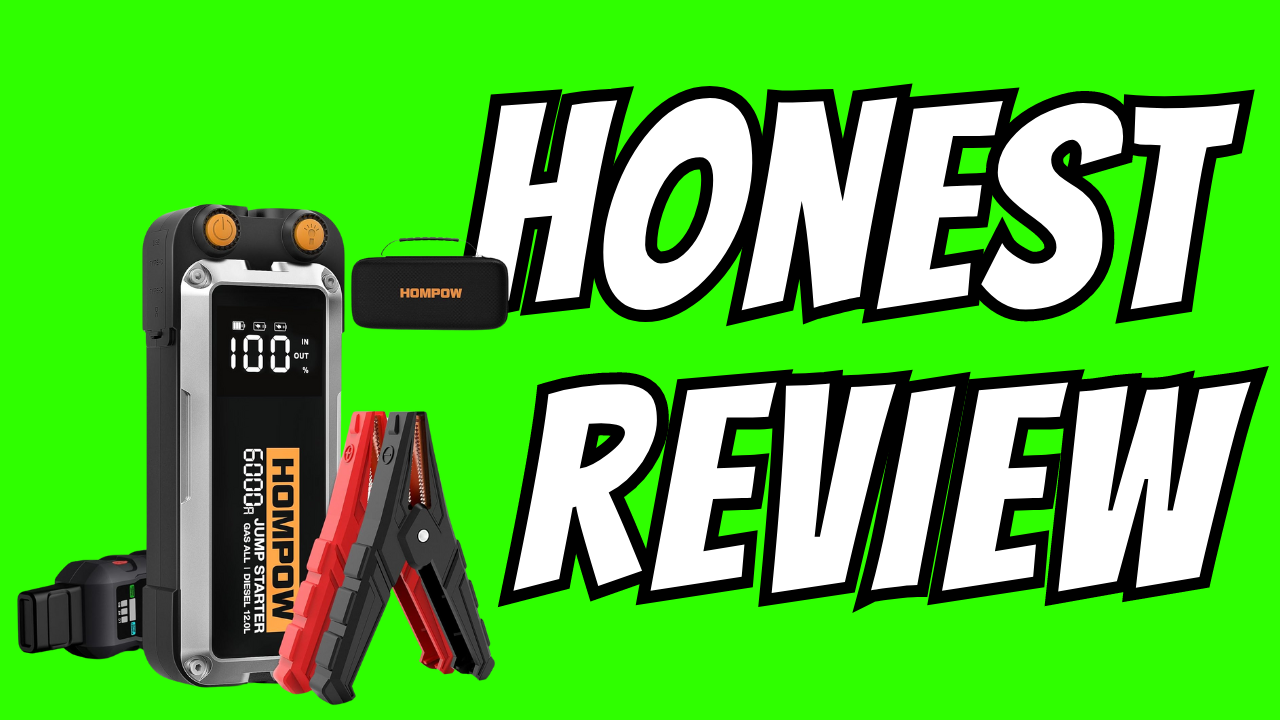 Watch HOMPOW Jump Starter, 6000A Peak Portable 12V Car Battery on ...