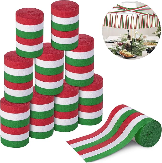 Amazon.com: Tlswshsy 12 Rolls Christmas Crepe Paper Streamers, 393 ft ...