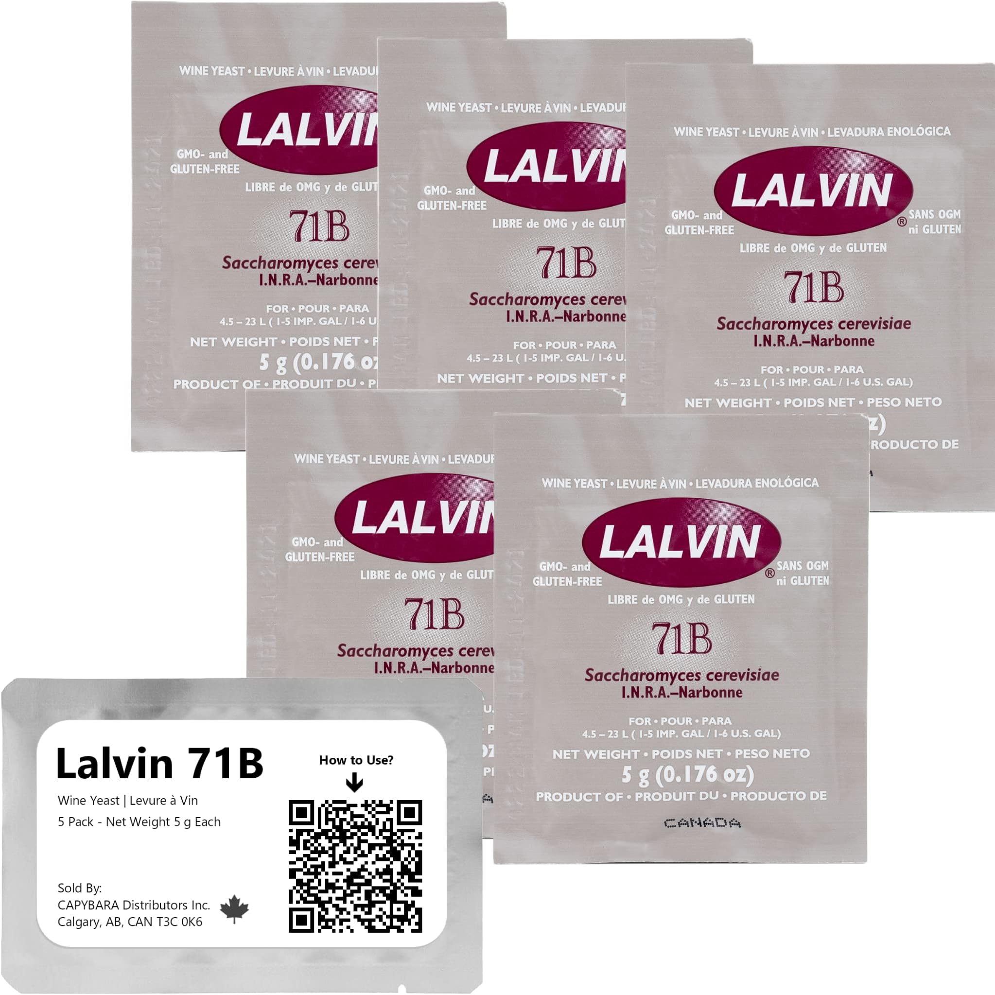 Amazon.com: Lalvin Wine Yeast 71B 1122 Yeast, 10 Packs : Grocery ...