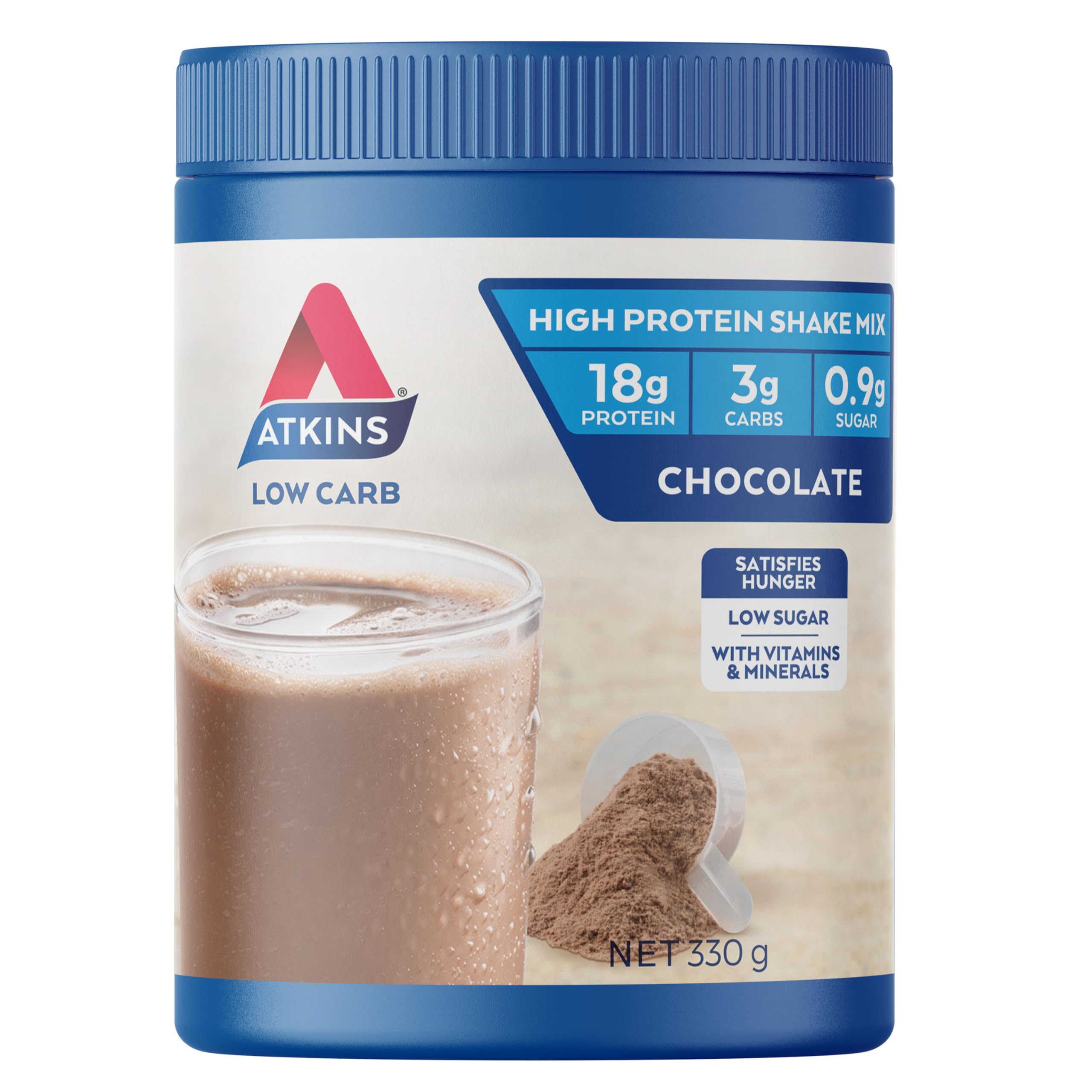 Atkins Chocolate Protein Shake Mix, High Protein, Low Carb, Low Sugar ...