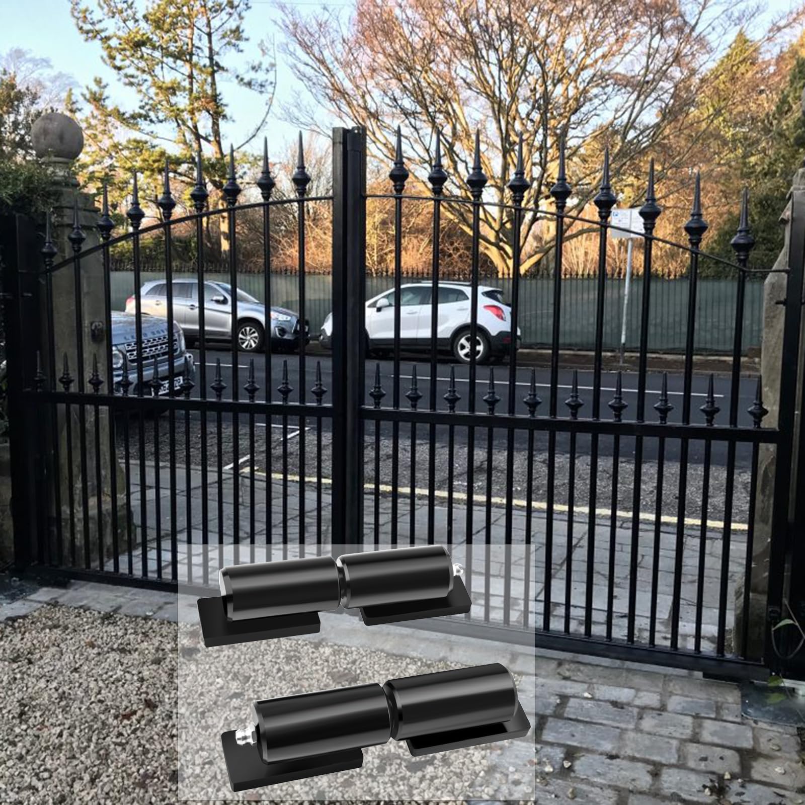 Snapklik.com : 7" Heavy Duty Gate Hinges 2 Pack Weld On Install Black ...