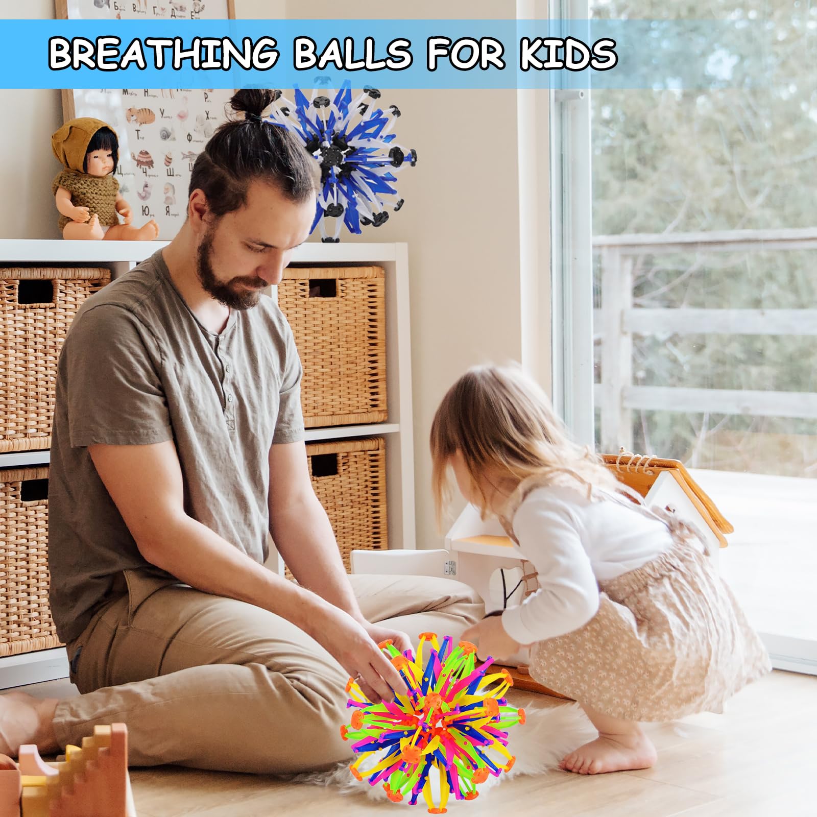 AGSIXZLAN 2 Pcs Breathing Ball Magic Expandable Ball Toy-Great Anxiety ...