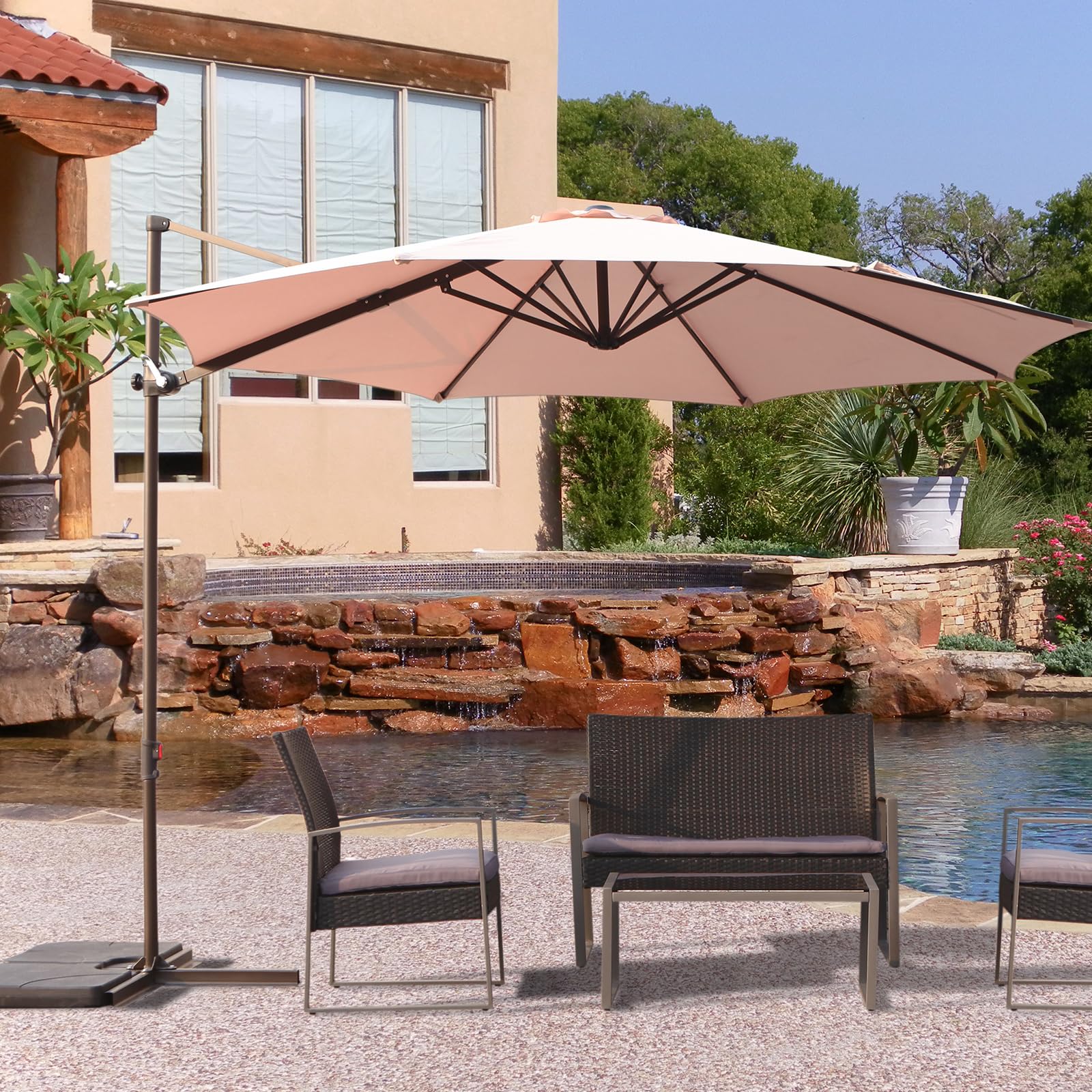 Amazon.com : Grand patio 10Ft Patio Umbrella with Cross Base, Crank and ...