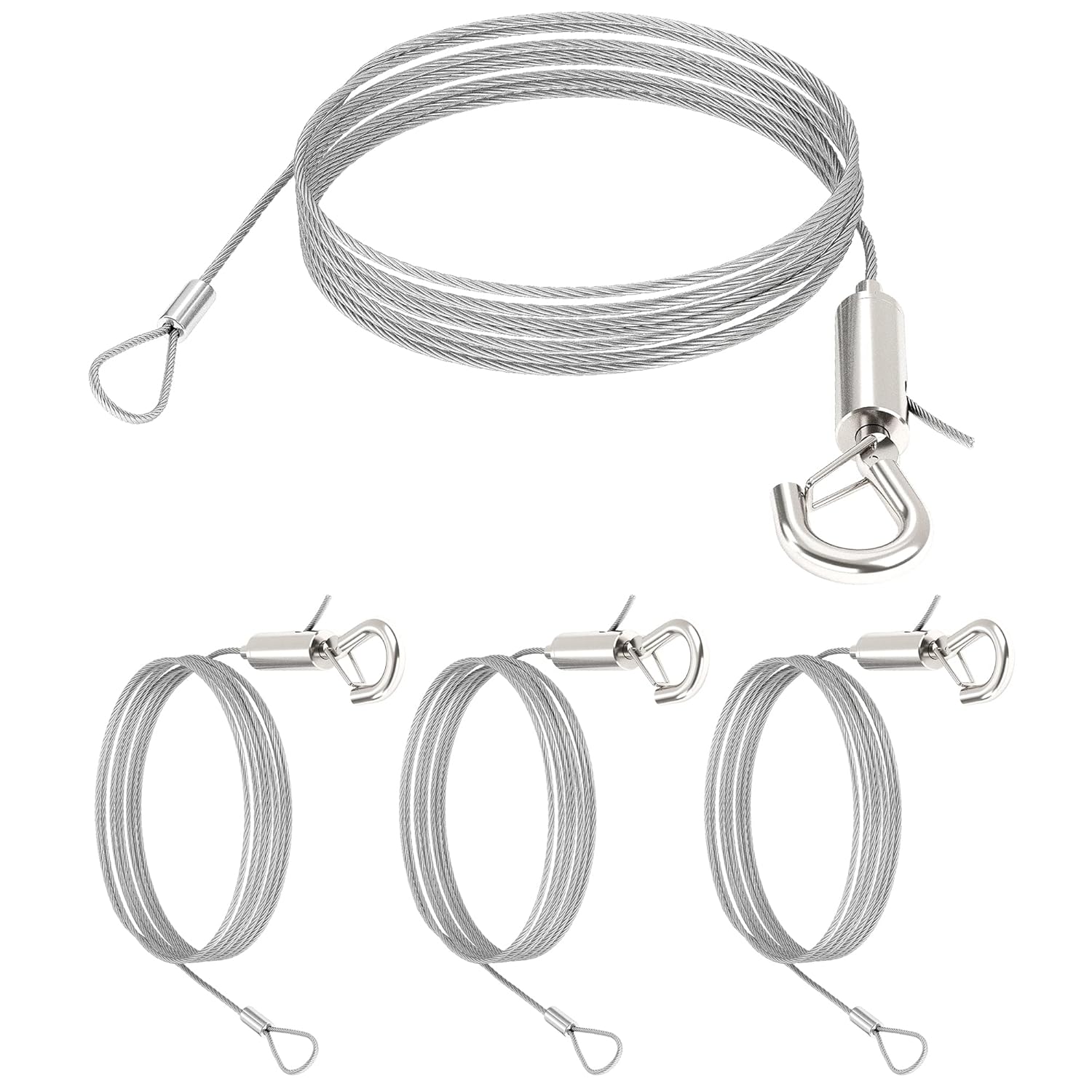HeYork 4 Pack Adjustable Wire Rope Stainless Steel Wire Rope with Loop ...