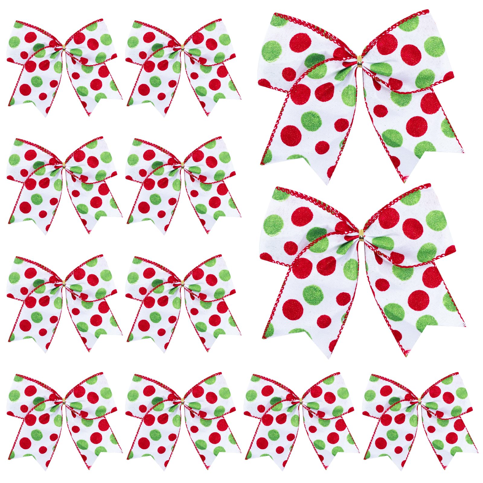 Amazon.com: DIYDEC 12pcs Christmas Bows Decoration 6.3 Inch Large ...