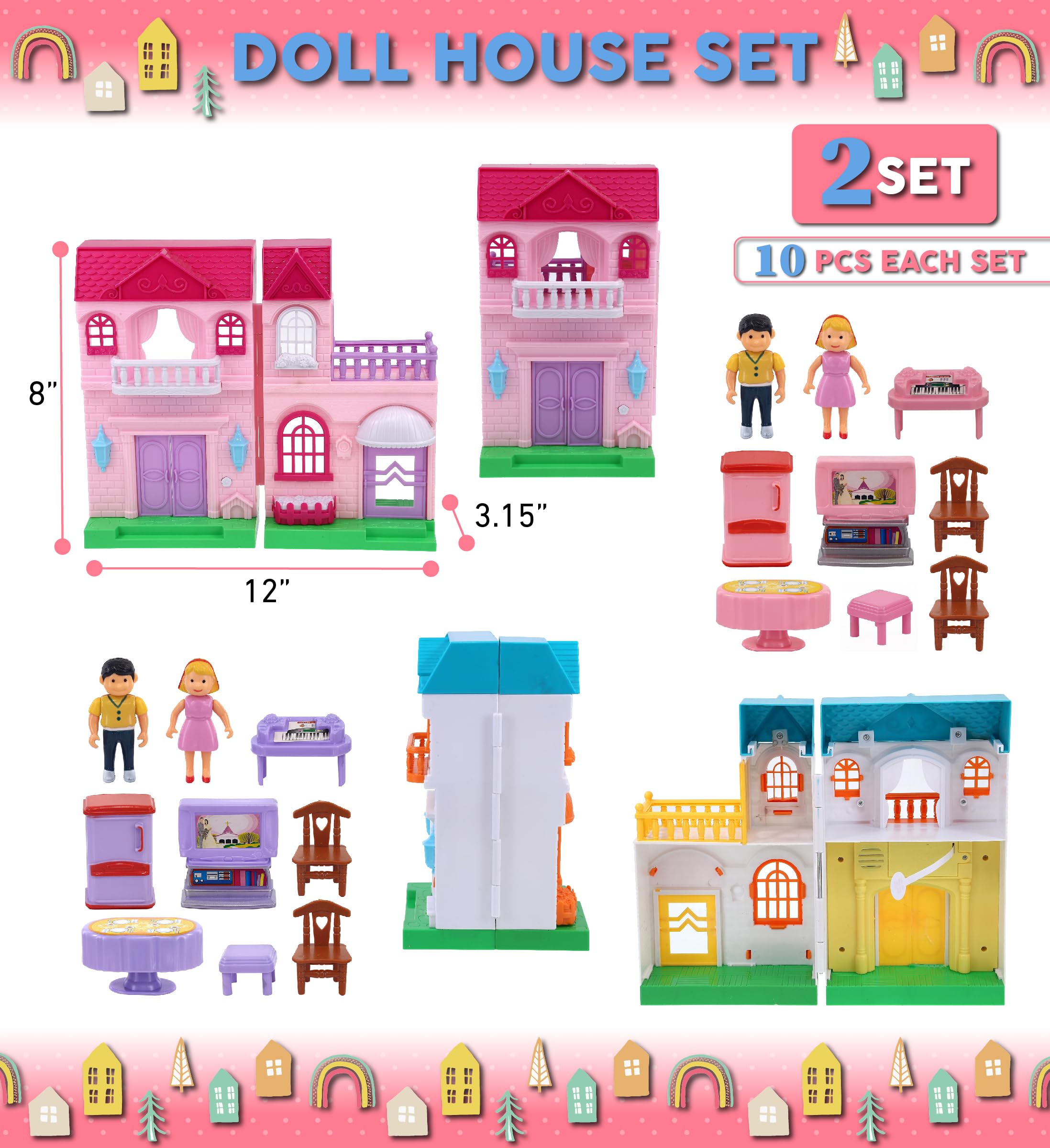 Snapklik.com : Mozlly Educational Mini Dollhouse Playset - Cute Small ...