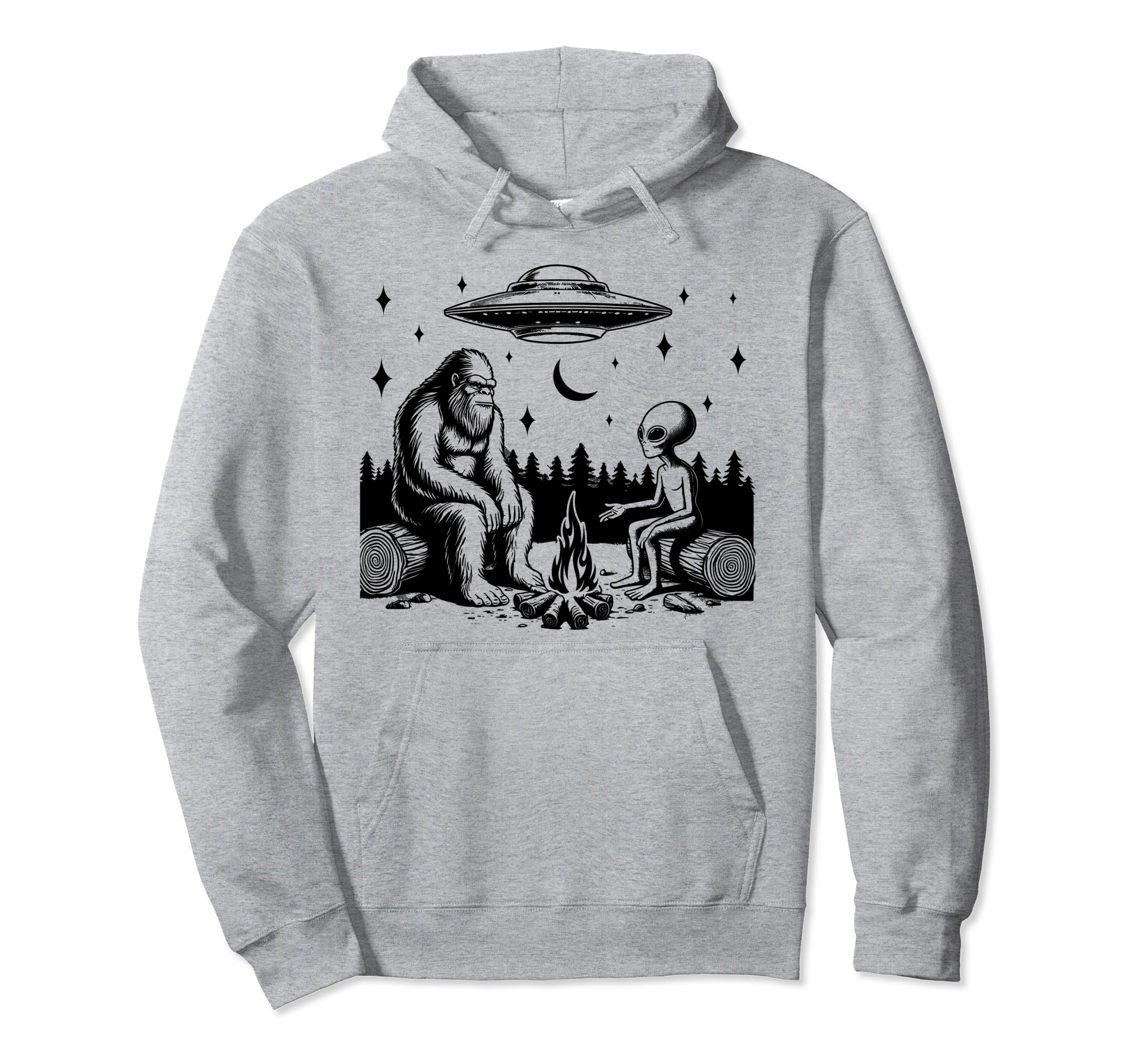 Amazon.com: Bigfoot and alien sasquatch Pullover Hoodie : Clothing ...