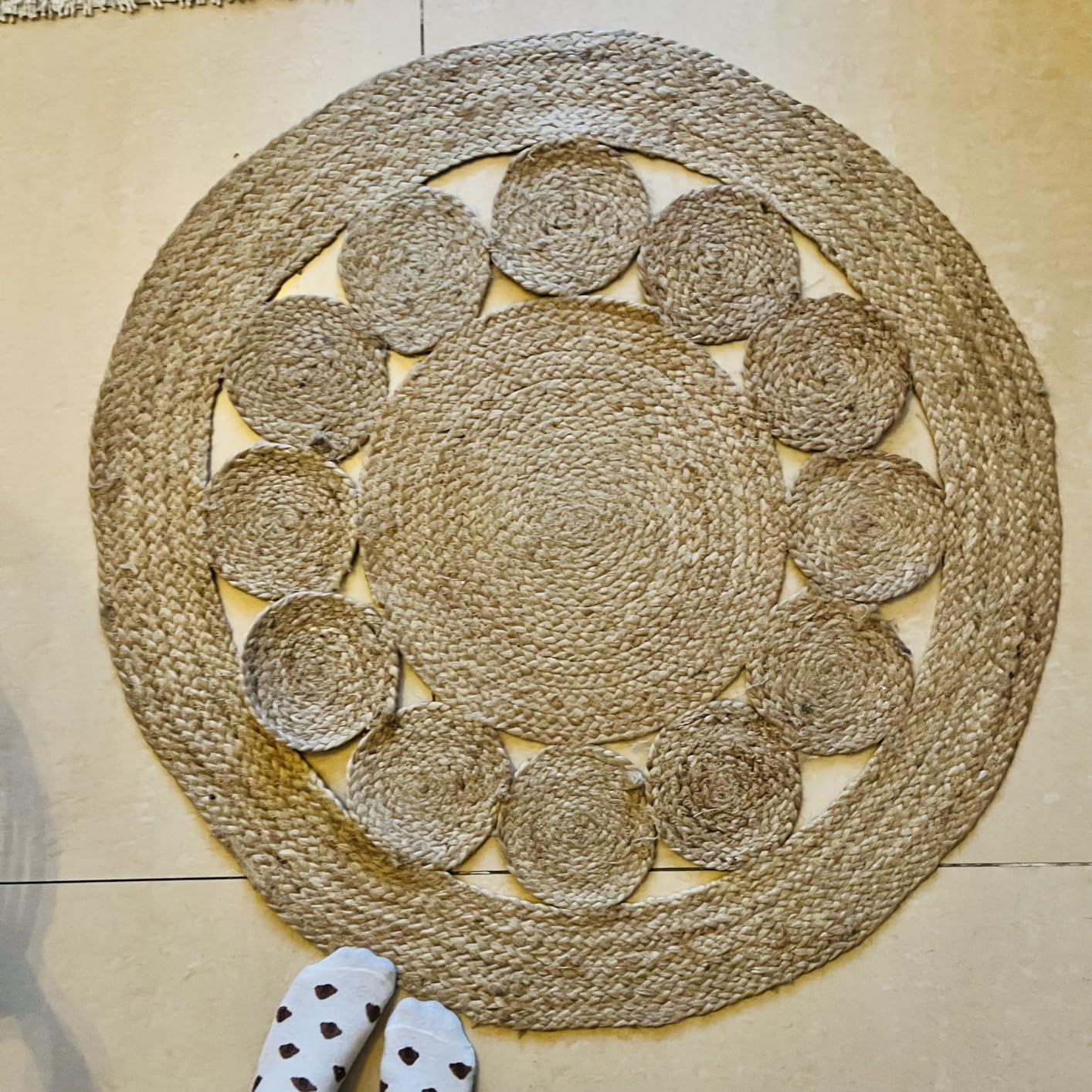 Buy Fernish Decor Jute Round Rug - Braided Reversible Rug for Living ...