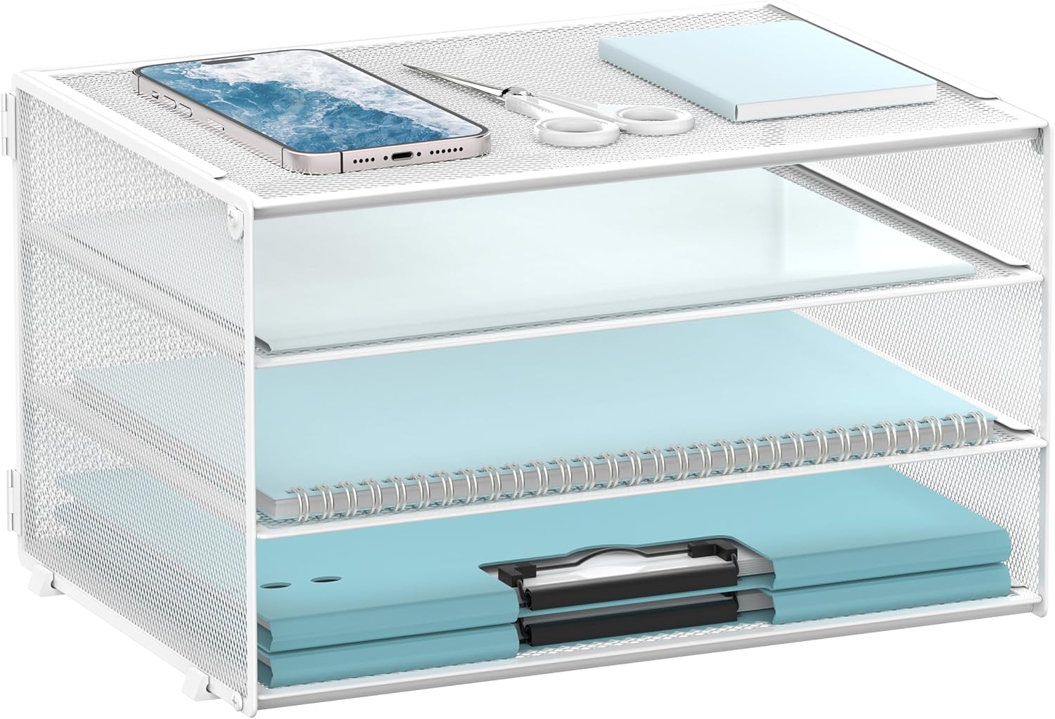 Amazon.com: DALTACK Desk Organizer, 3-Tier Letter Tray, Multifunction ...