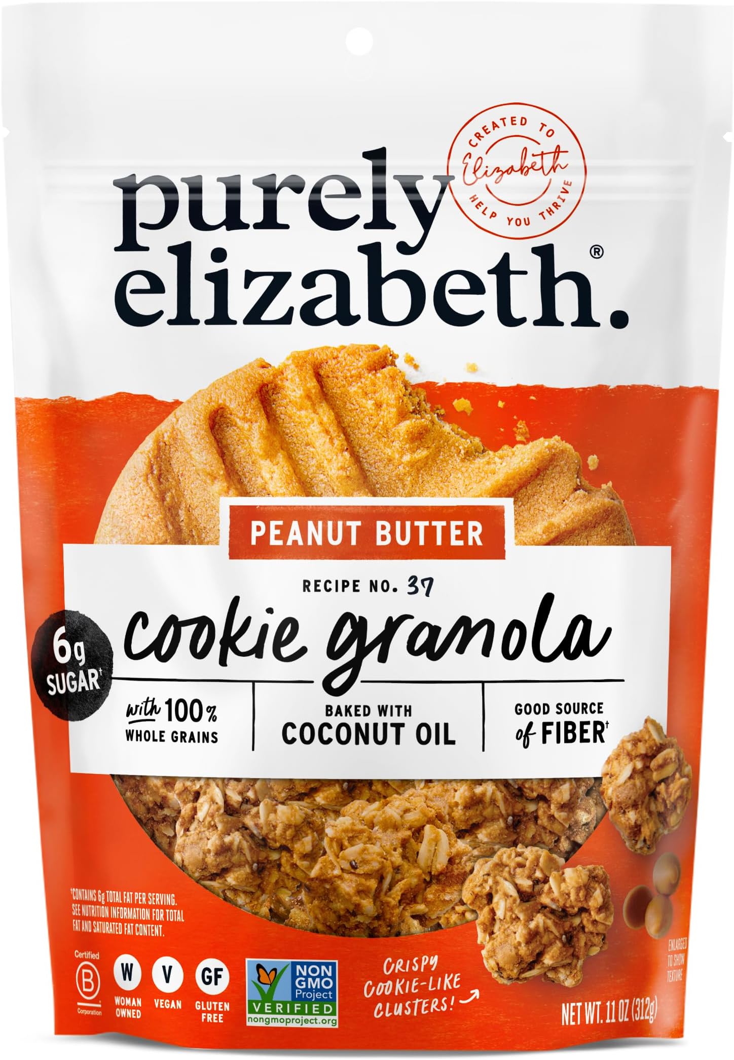 Amazon.com: Purely Elizabeth Cookie Granola, Peanut Butter, Gluten-Free ...