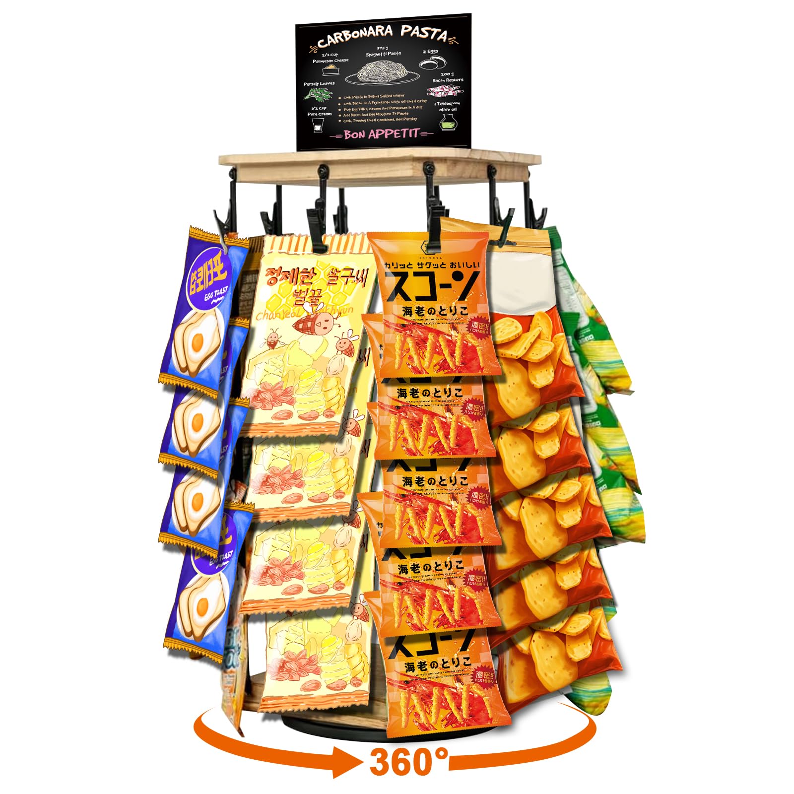 Amazon.com: Rotating Chip Rack Display Stand, Potato Chip Bag Holder ...