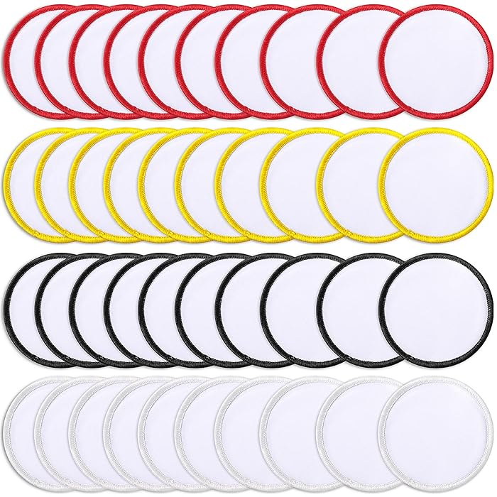 Buy 40 Pieces Sublimation Patch Round Blank Patch Fabric Iron-on Blank ...