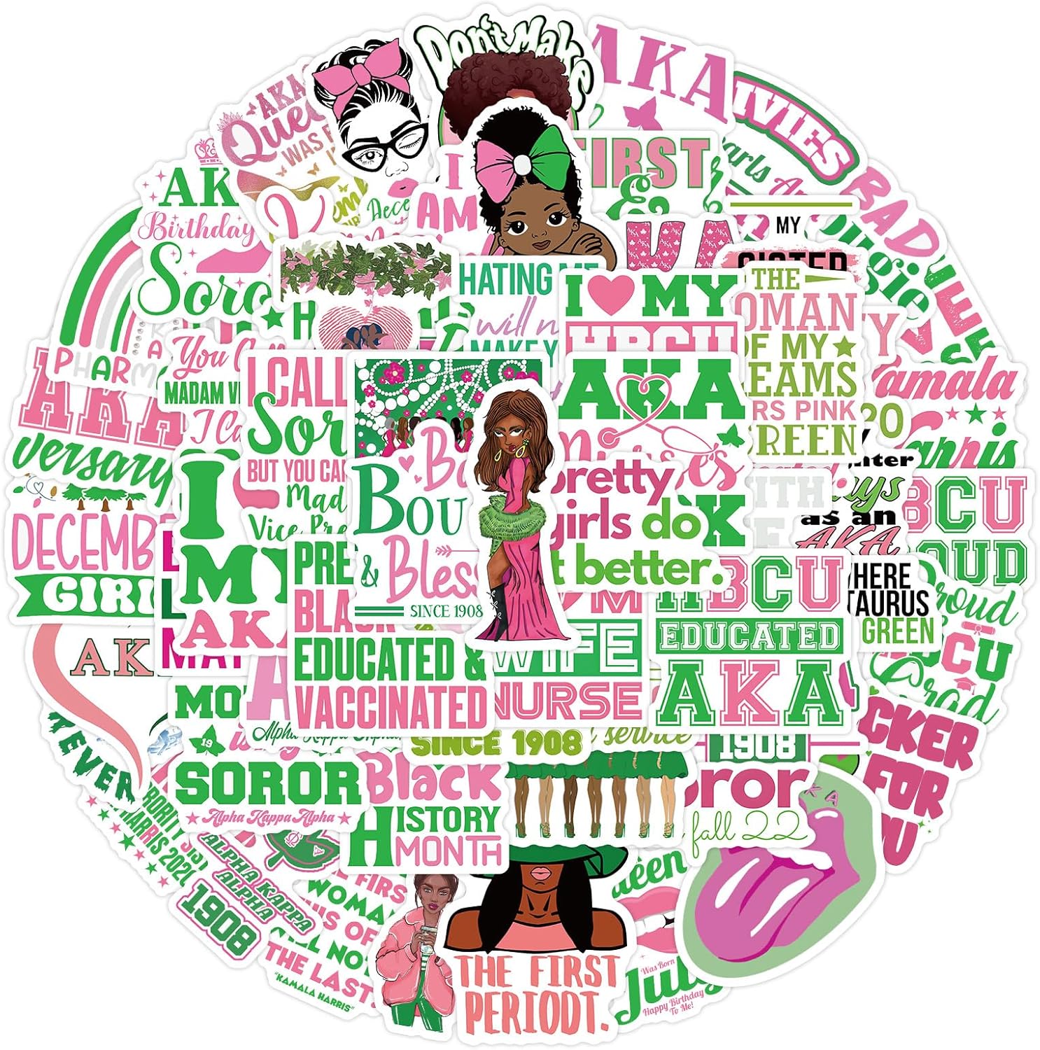 Amazon.com: 60pcs Aka Sorority Gifts for Women Stickers Fellowship ...