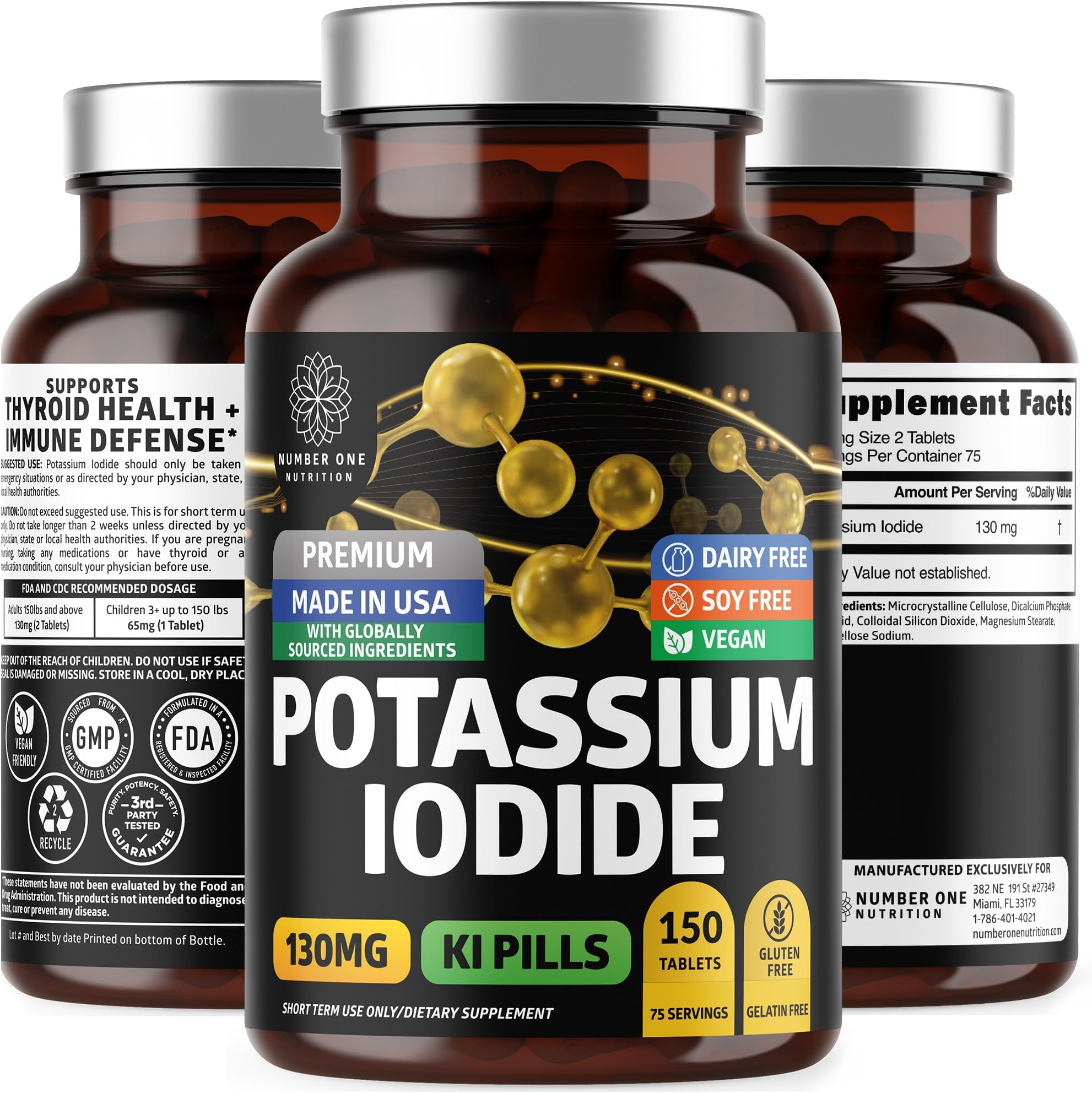 Amazon.com: Premium Potassium Iodide Tablets, Natural KI Pills to ...