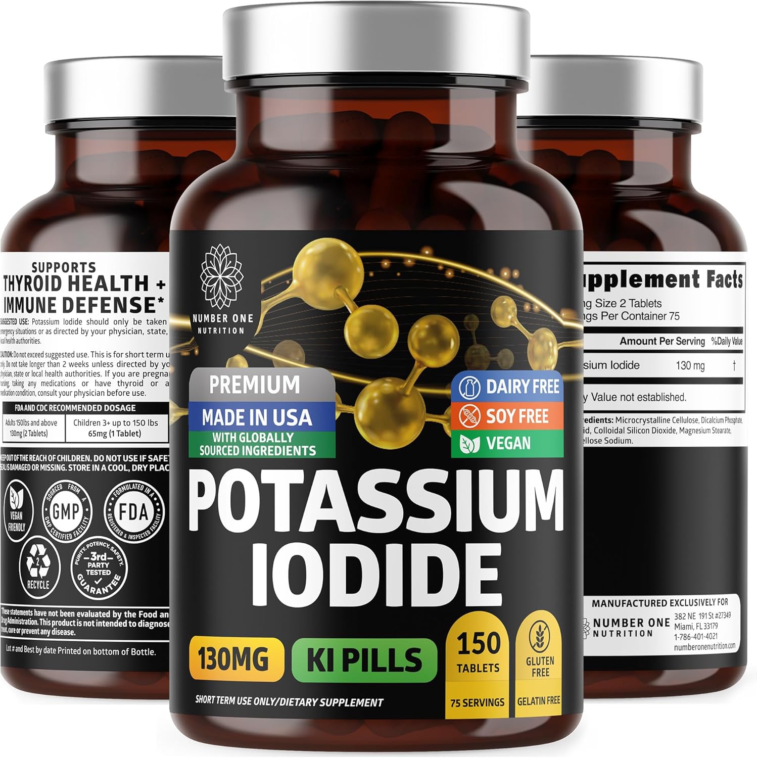 Amazon.com: Premium Potassium Iodide Tablets, Natural KI Pills to ...