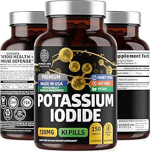 Amazon.com: Premium Potassium Iodide Tablets, Natural KI Pills to ...