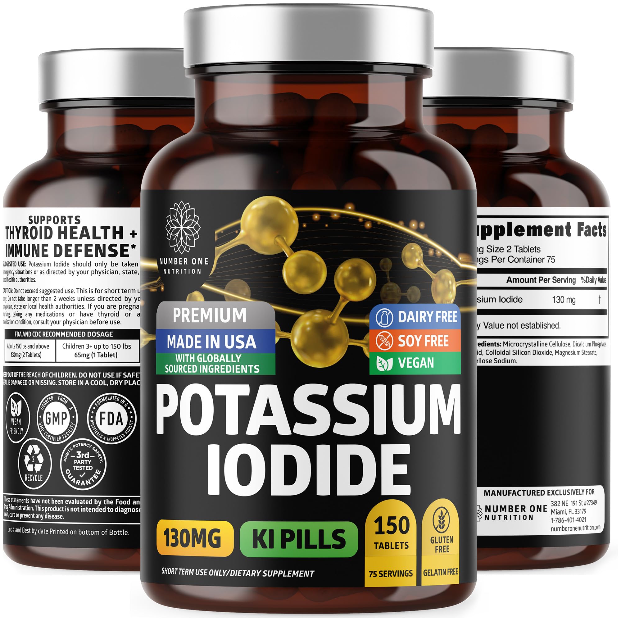 Amazon.com: Premium Potassium Iodide Tablets, Natural KI Pills to ...