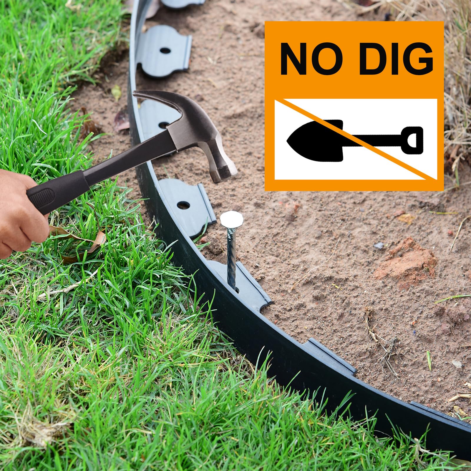 Snapklik.com : AUKAR Landscape Edging Kit 20ft Length No Dig Garden ...