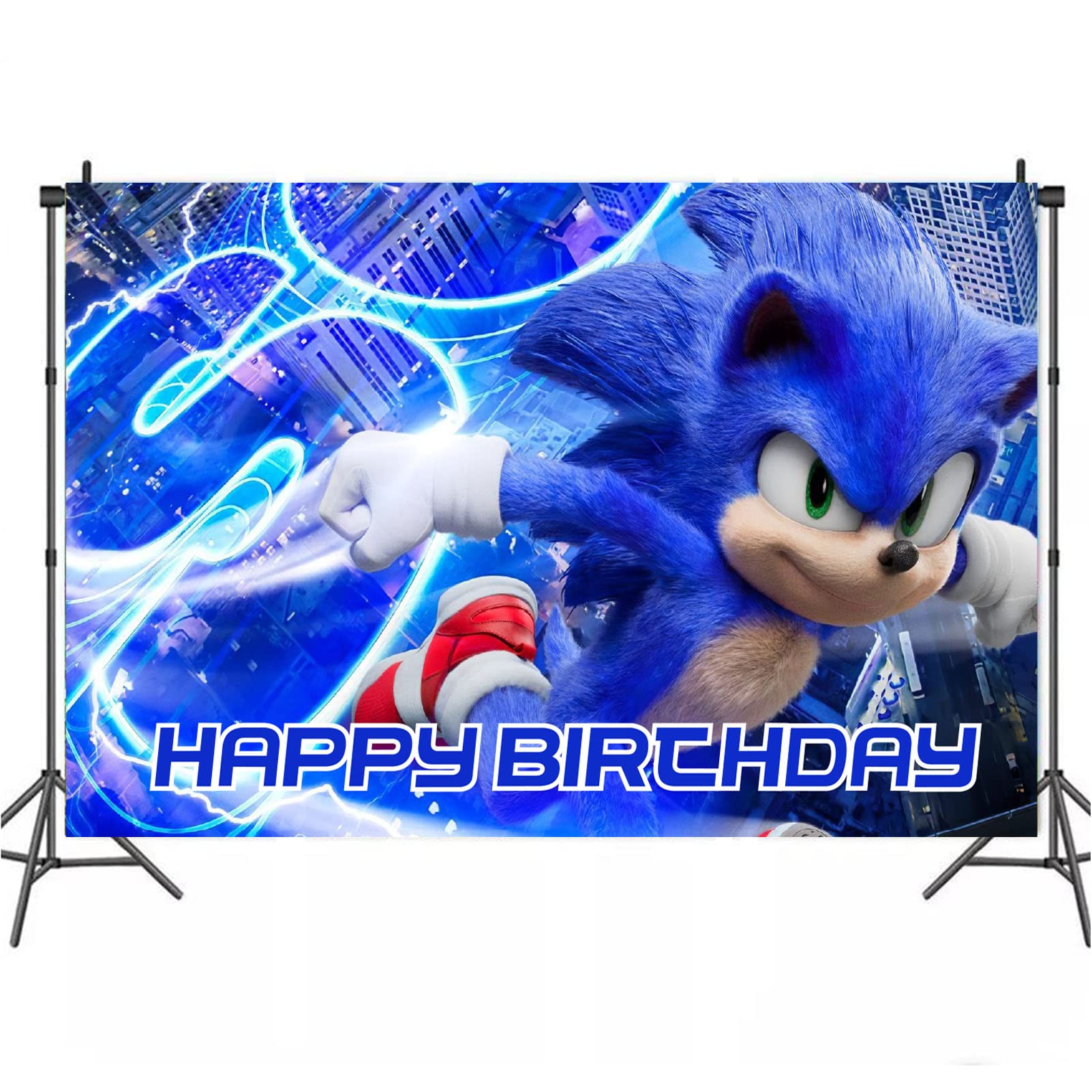 Sonic Birthday Party Supplies Happy Birthday Backdrop For Sonic Party ...