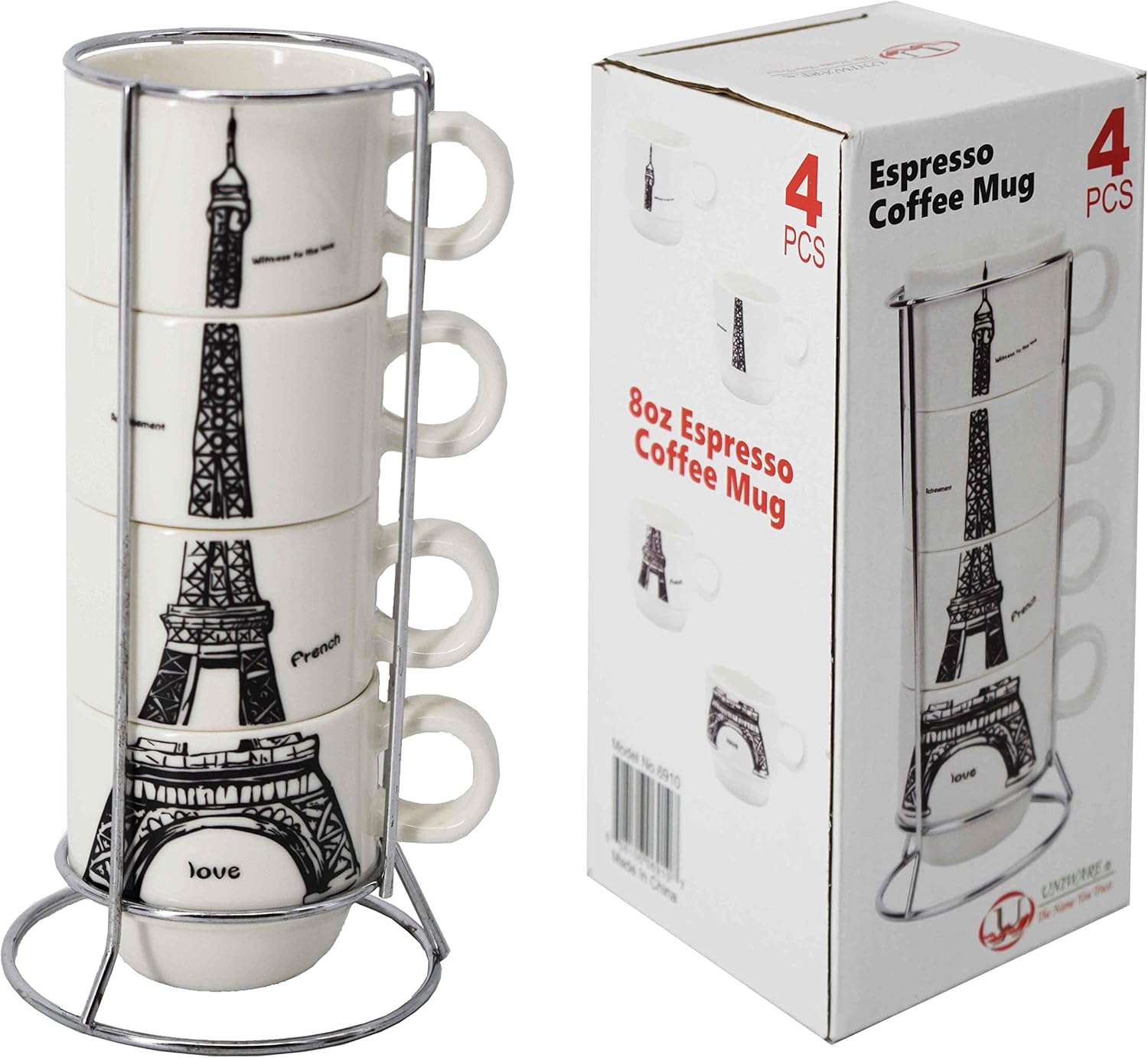 Amazon.com | Uniware Chic Eiffel Tower Paris Stacking Porcelain ...