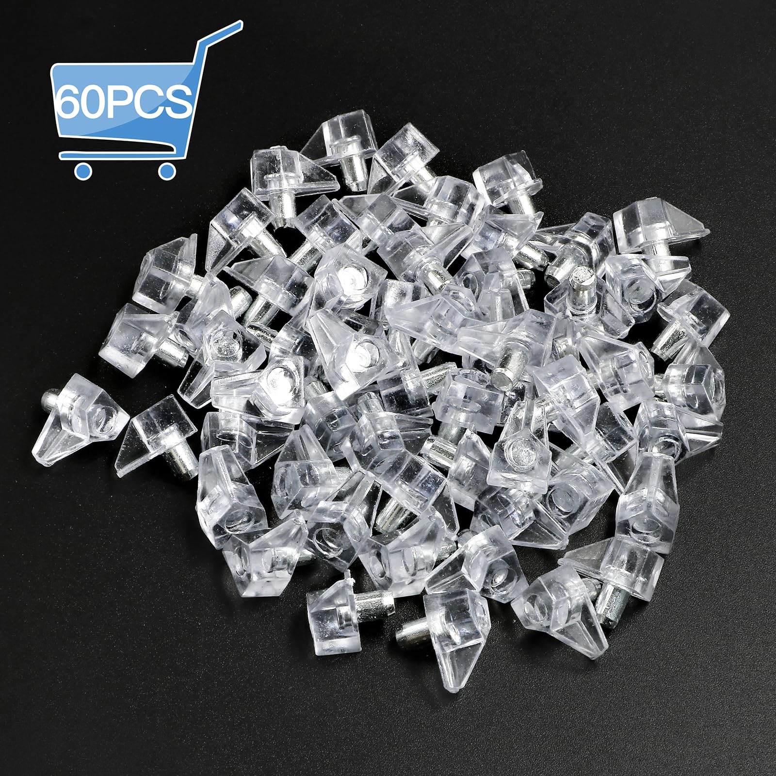 Snapklik.com : 60pcs Clear Shelf Pegs, 6mm Plastic Shelf Pins Small ...