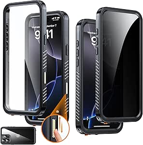 Amazon.com: AMILIFECASES for iPhone 16 Pro Max Case Waterproof, Built-in Privacy Screen & HD ...