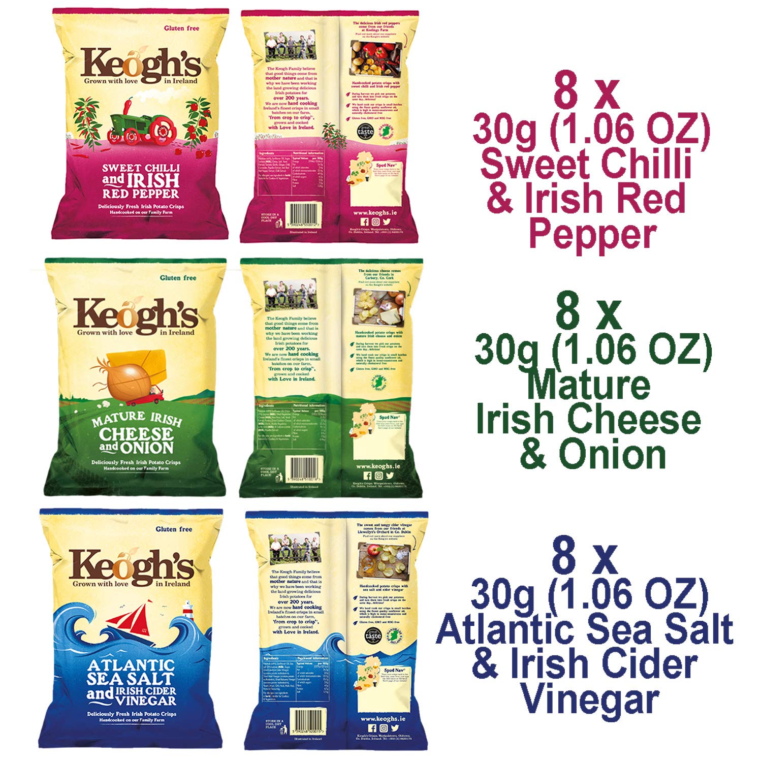 KEOGH'S CRISPS (50g) Sweet Chili Irish Red Pepper Irish, 60% OFF
