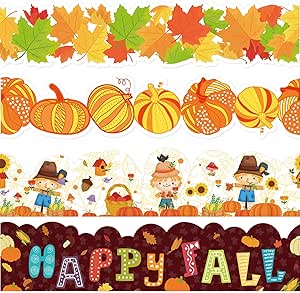 Amazon.com: WILLBOND Fall Bulletin Board Borders Autumn Maple Leaves ...