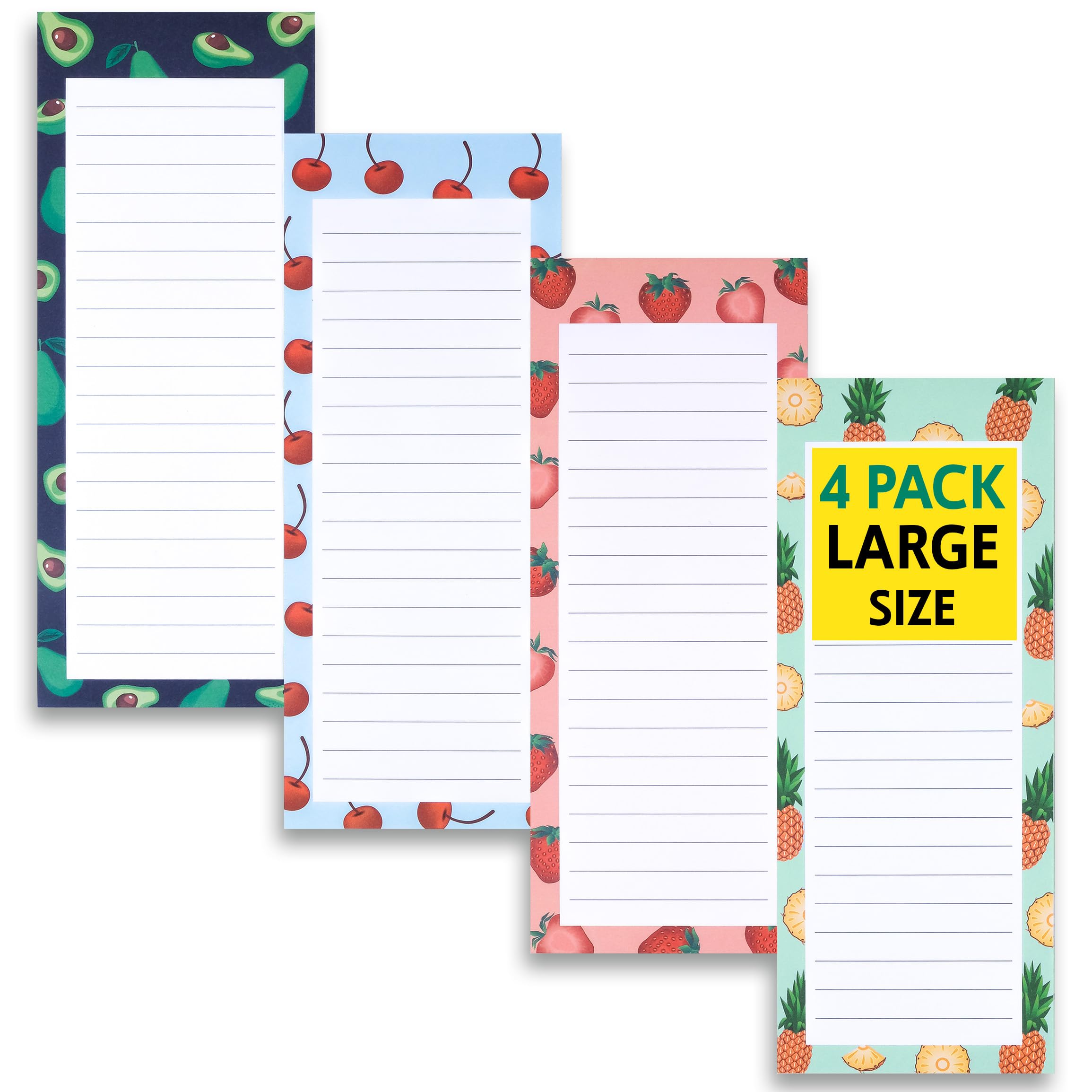Amazon.com : 4 Large Magnetic Notepads – Big Notepads for Grocery List ...