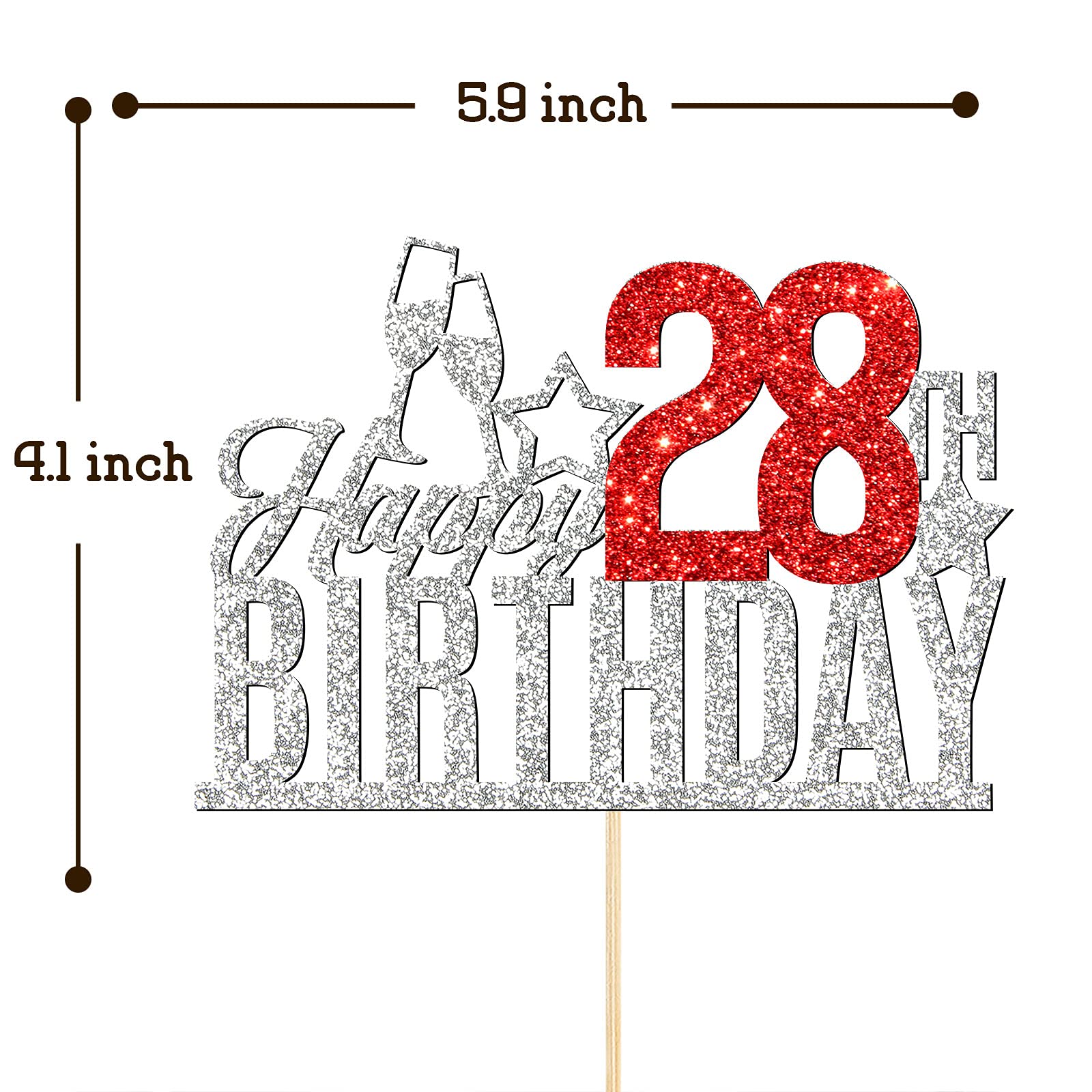 Snapklik.com : Happy 28th Birthday Cake Topper - Twenty Eight-year-old ...