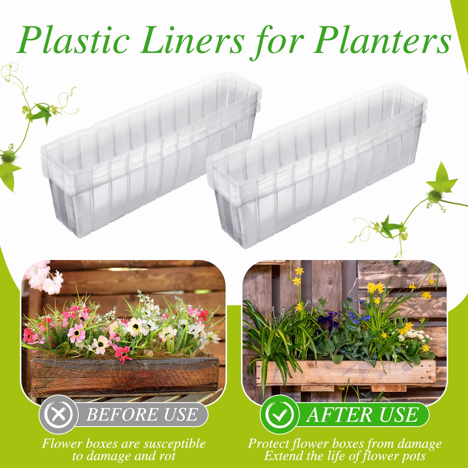 Rectangular Plastic Plant Liners