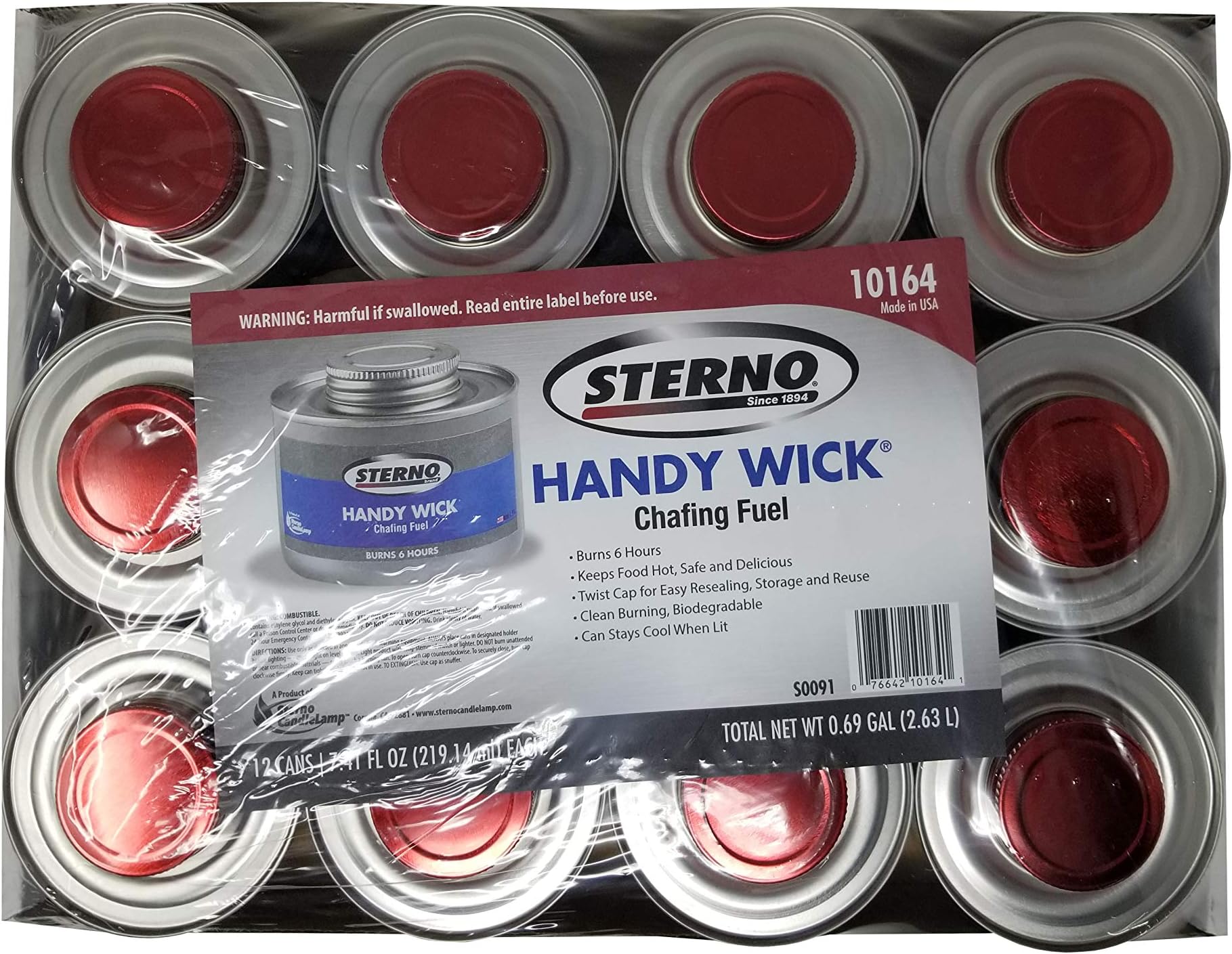 Amazon.com: Sterno Handy Wick Chafing Fuel 7.41 FL OZ Each 12 Cans Pack ...