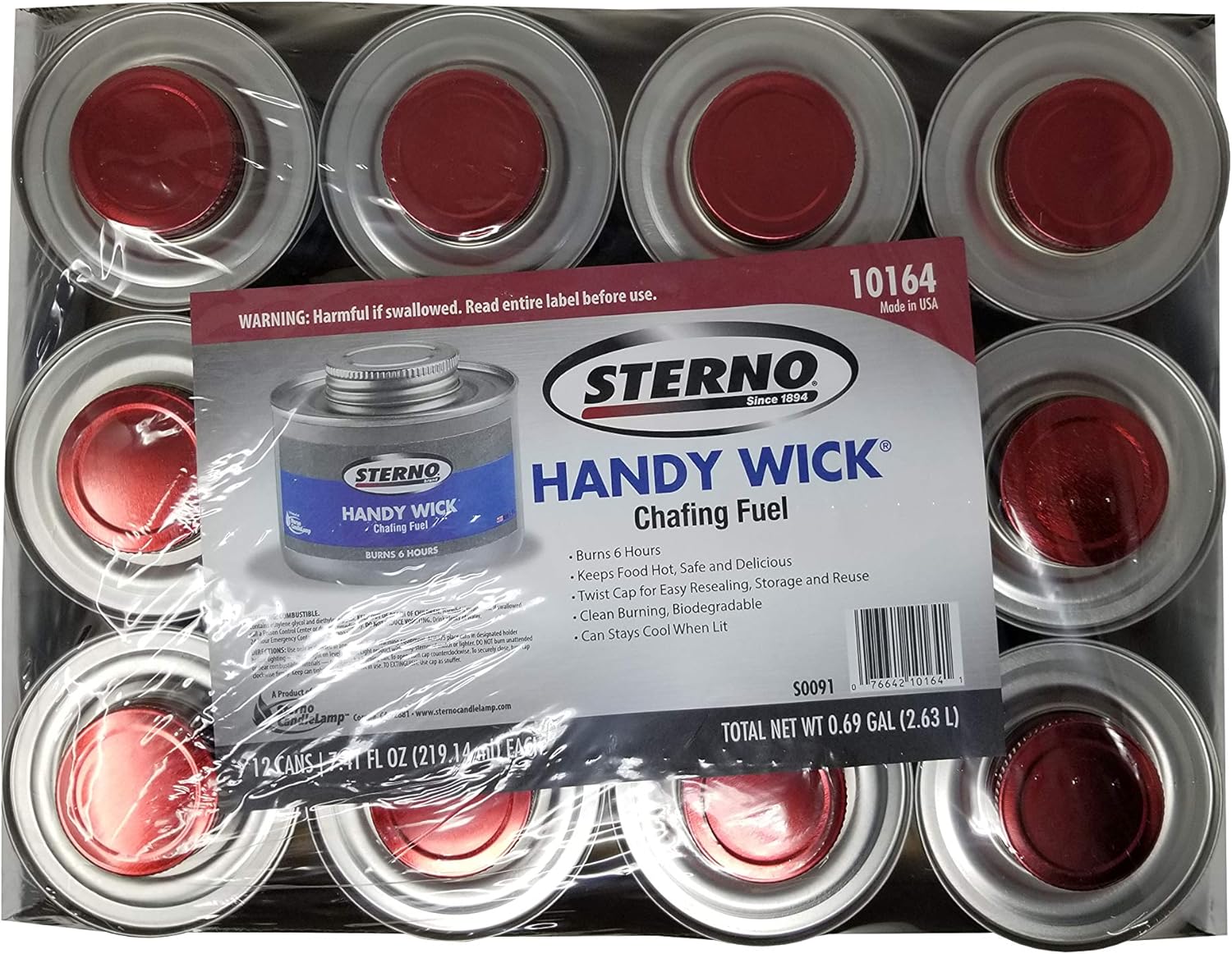 Amazon.com: Sterno Handy Wick Chafing Fuel 7.41 FL OZ Each 12 Cans Pack ...