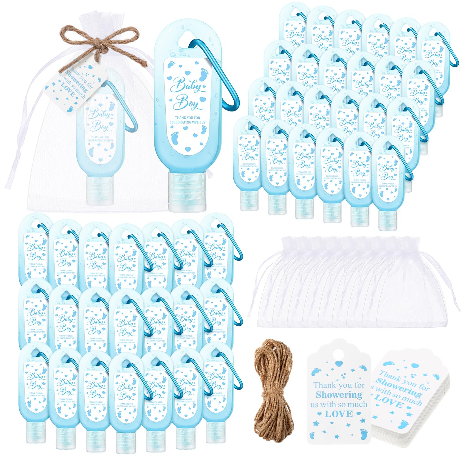 Amazon.com: Gejoy 48 Sets Baby Shower Hand Sanitizer Bulk Baby Shower ...