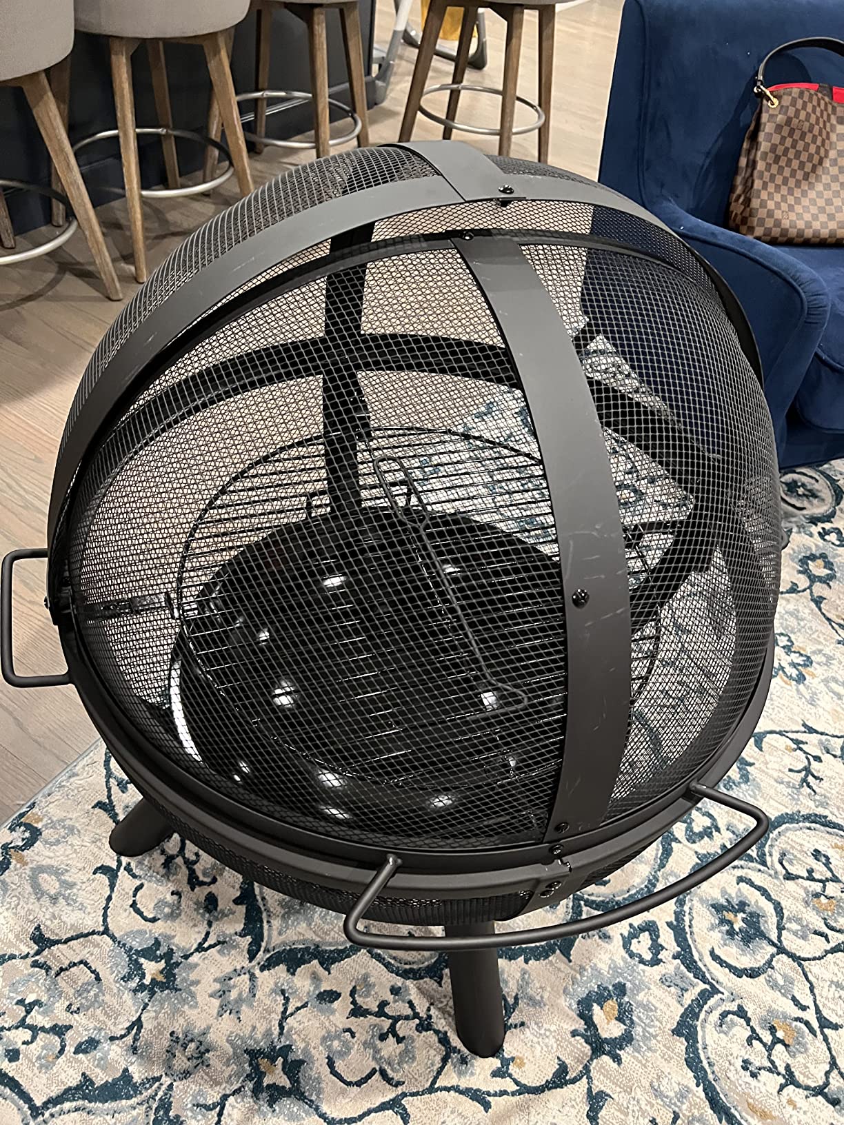 $23/mo - Finance Ikuby Ball of Fire Pit 35" Outdoor fire Ball with BBQ ...