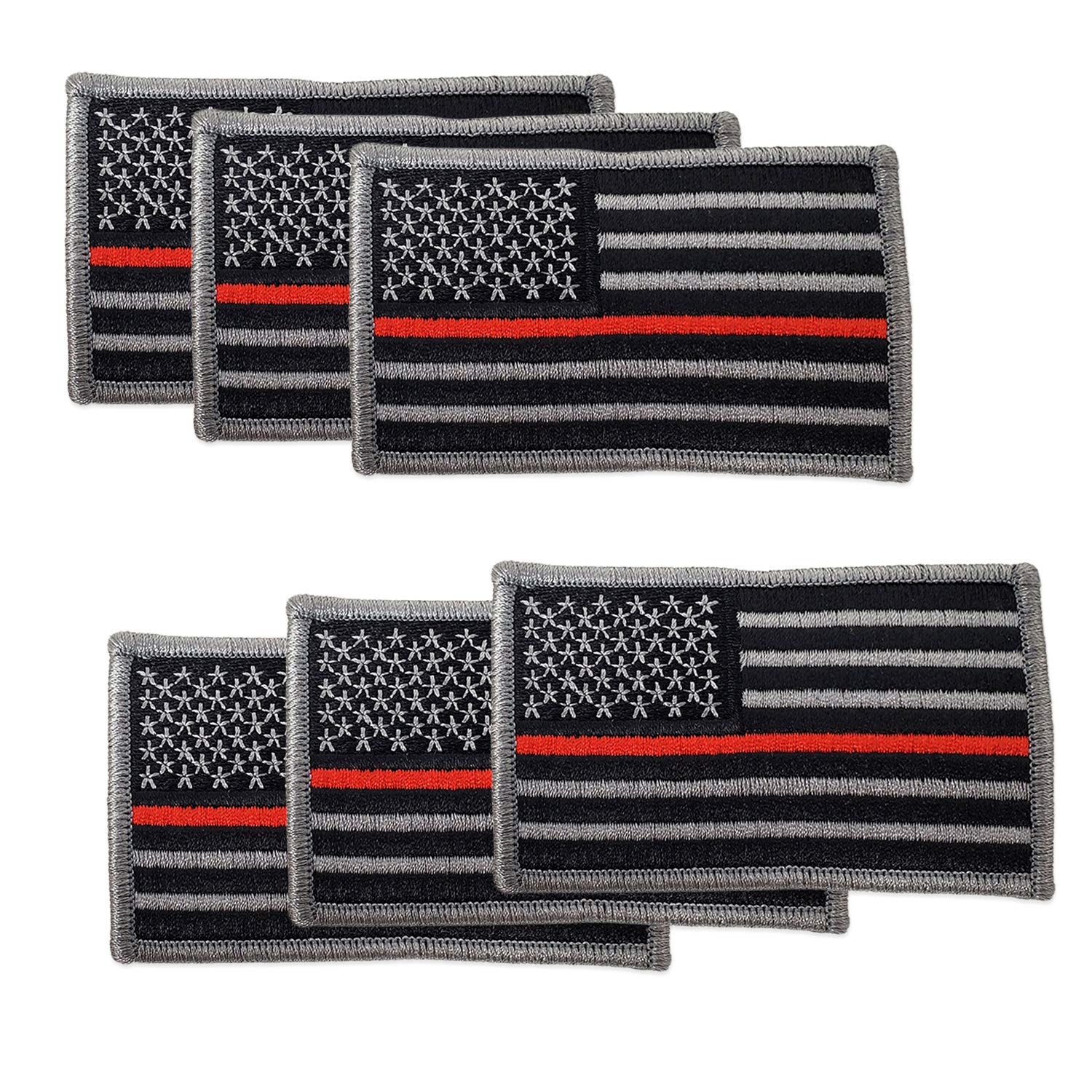 Buy American Black, Grey & Thin Red Line Embroidered Patch for ...