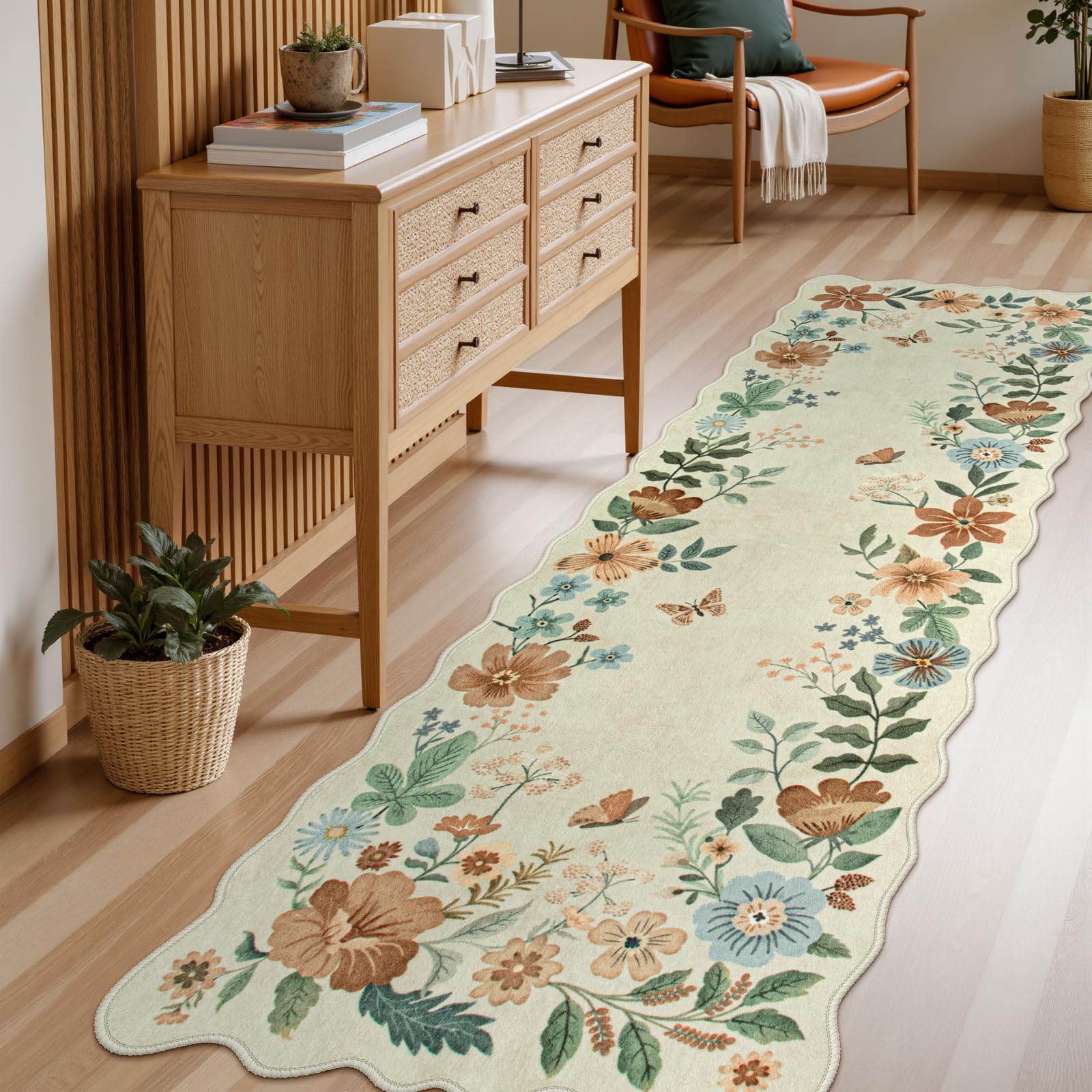 Amazon.com: Lahome Floral Washable Runner Rug, 2'6''x8' Soft Hallway ...