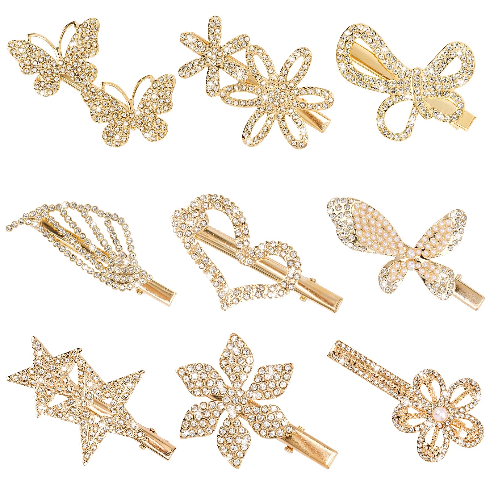 Amazon.com : Aprince Gold Hair Clips for Women 9Pcs Decorative Fancy ...
