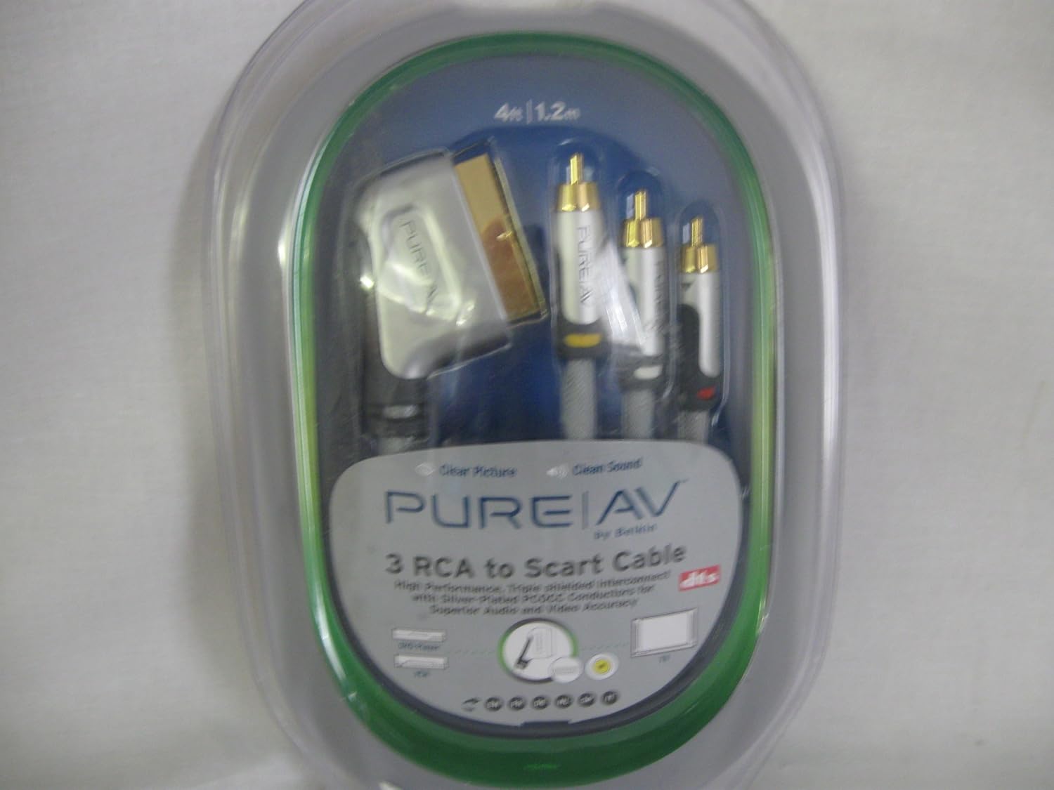Belkin PureAV SCART to RCA Cable - 1.2m 1.2m Grigio : Amazon.it ...