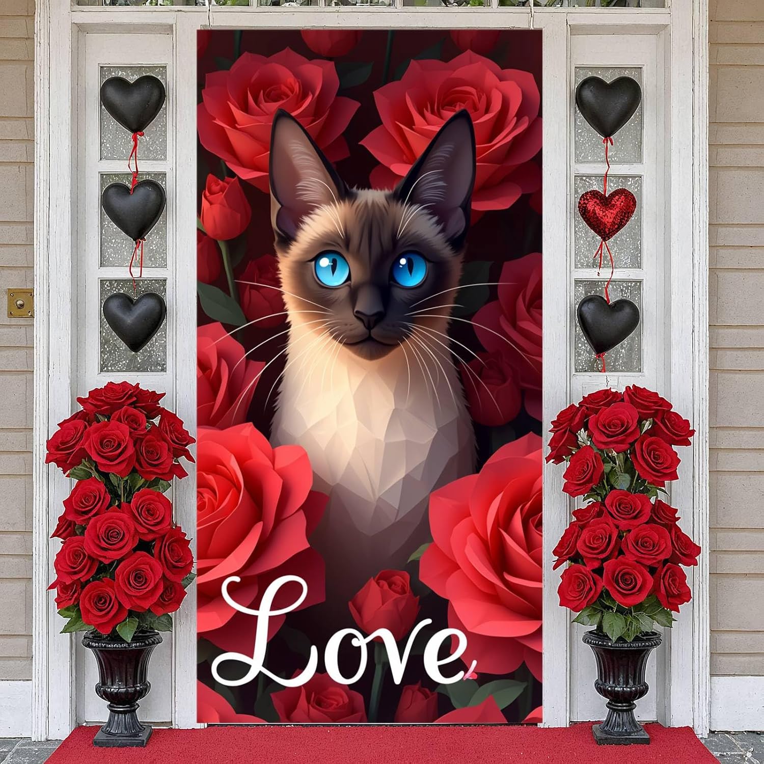 Amazon.com: Happy Valentines Day Door Cover Valentines Day My Love Door ...